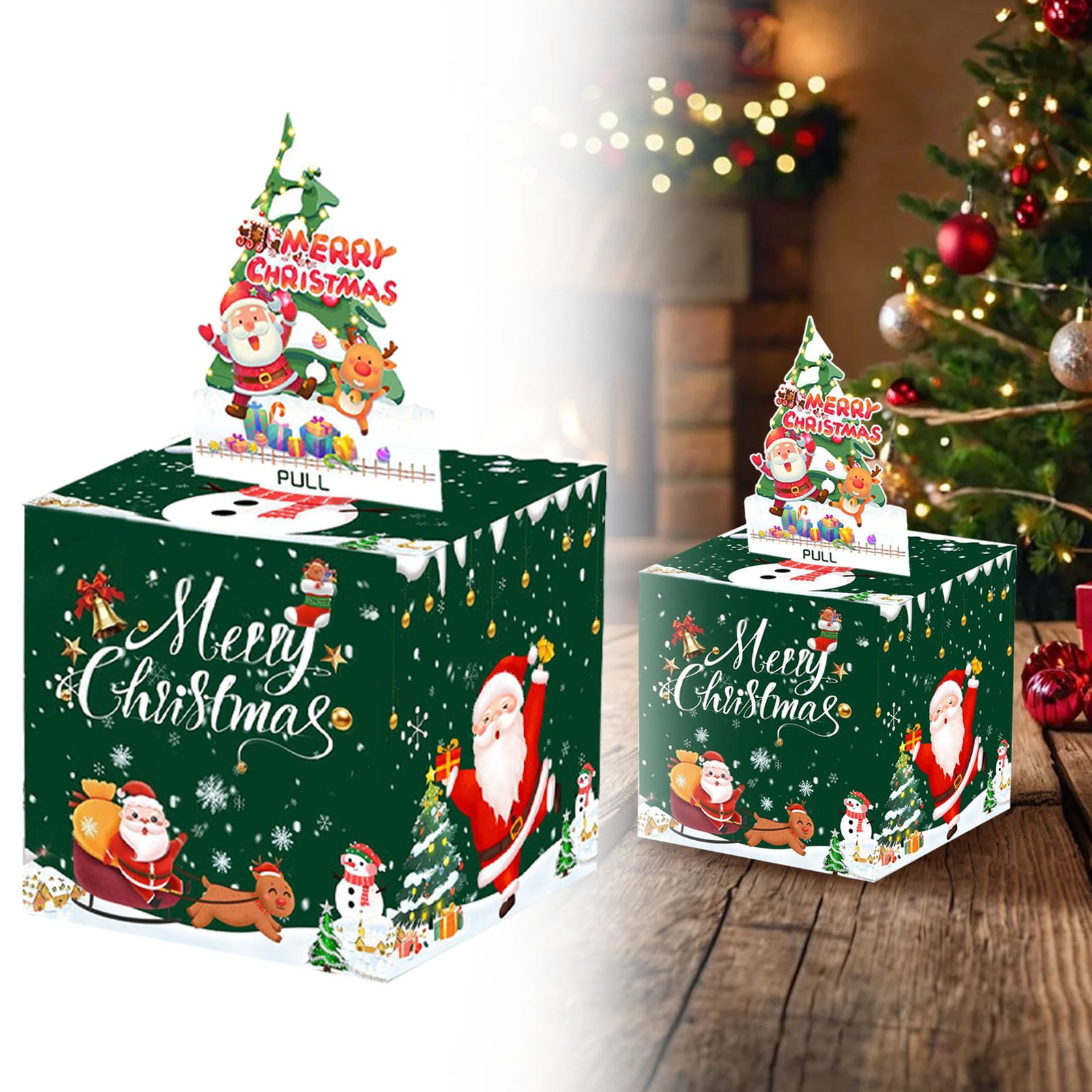 Lssam Money Pull Out Box for Christmas Cash Gifts, Surprise Explosion ...