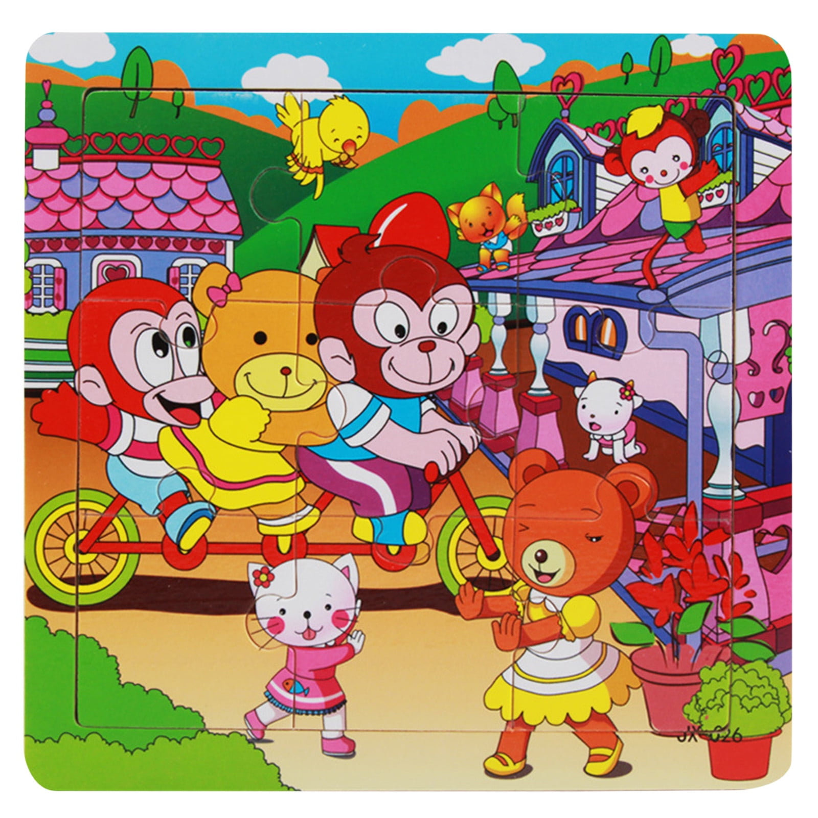 Lssam Montessori Wooden Puzzles for Toddlers 1-3 Years - 3D Memory ...