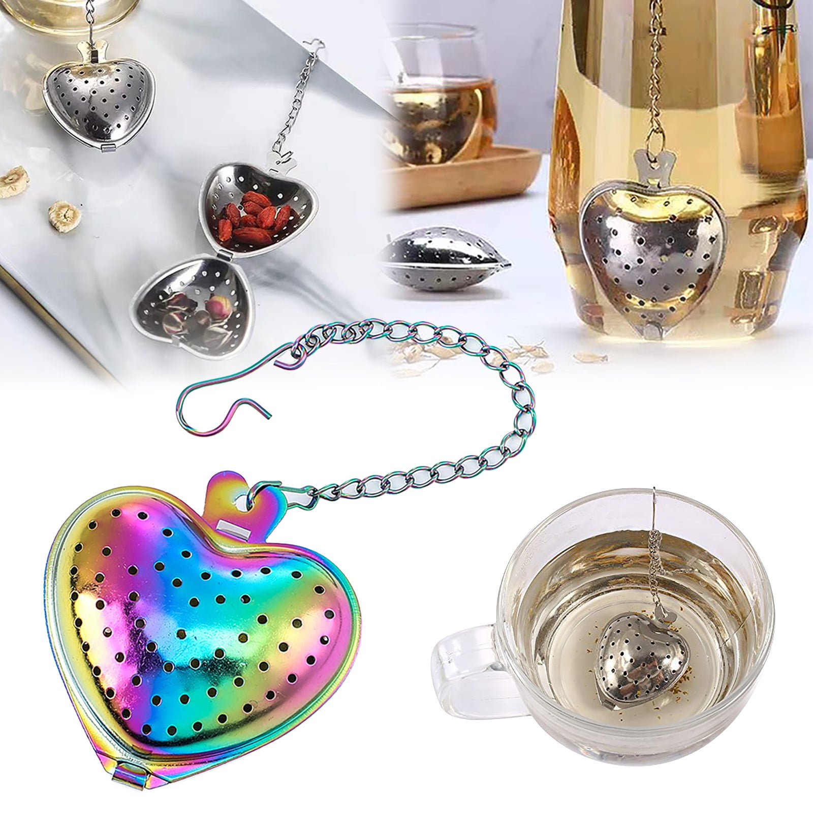 Lssam Stainless Steel Tea Strainer Ball Infuser, Loose Leaf Tea Steeper ...
