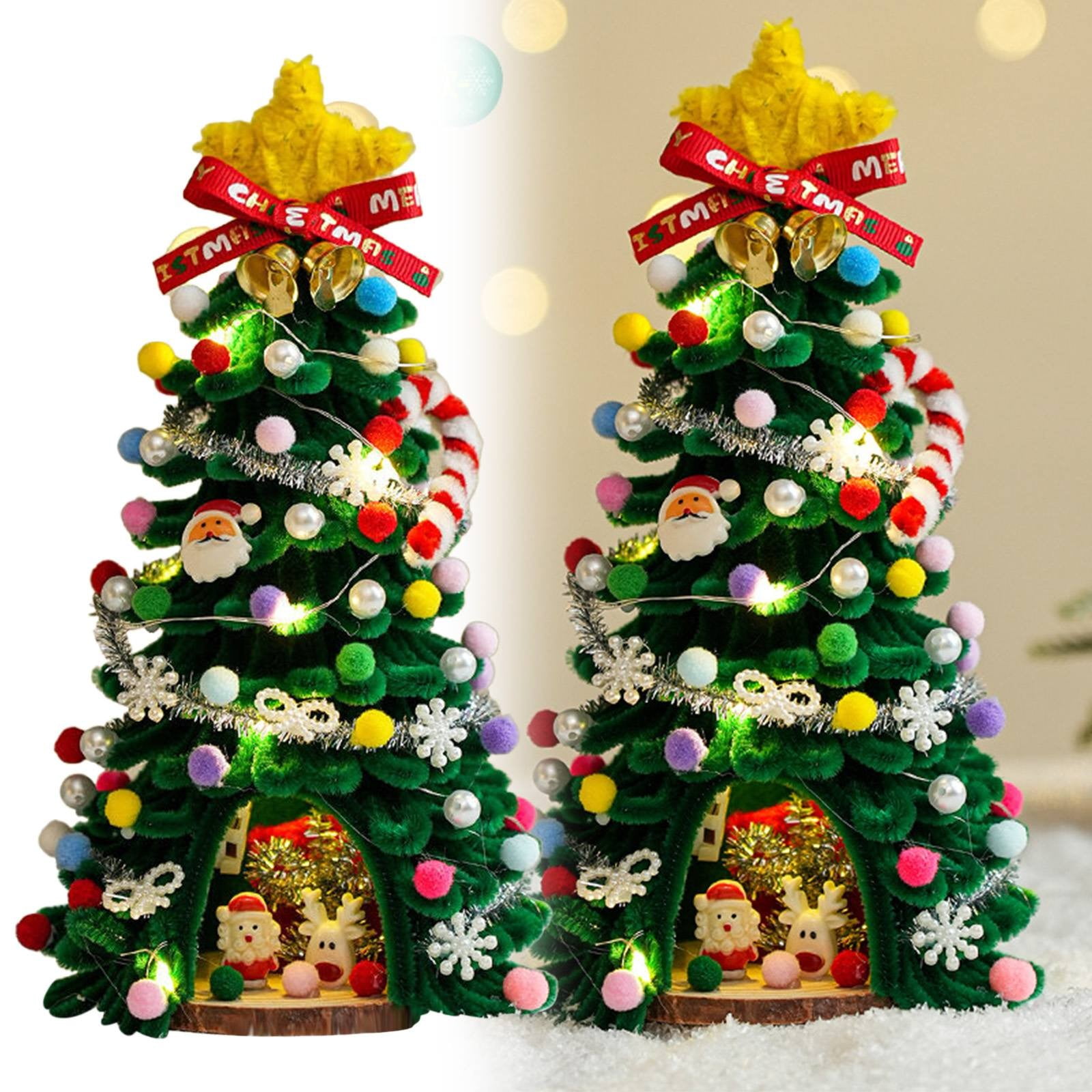Lssam Table Top Christmas Tree Small, 11 Inch Mini Xmas Tree with Gold ...