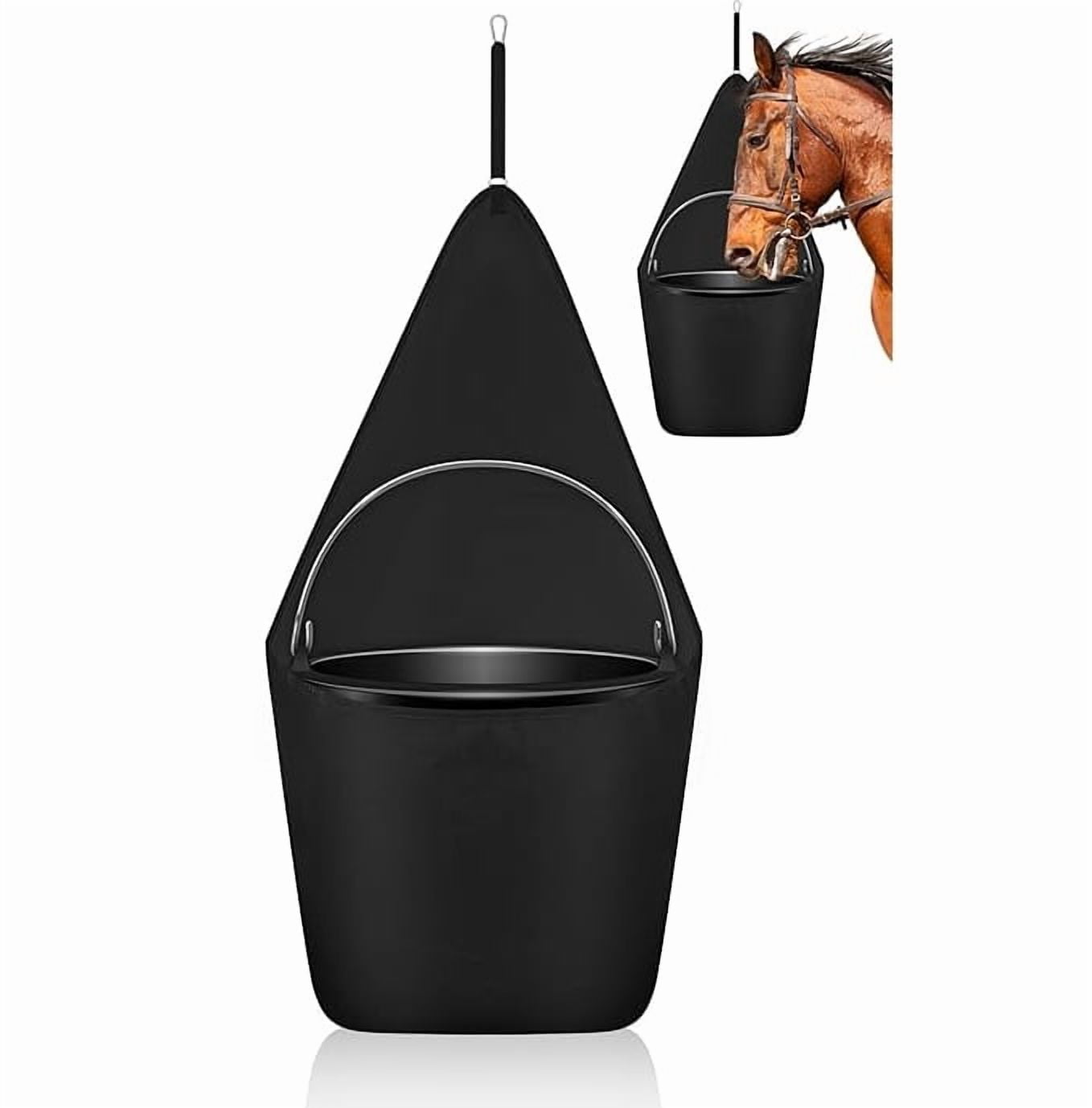 Lsupdaol 1 Pcs Black Horse Feed Bag Hanging Bucket Holder Trailer Bag ...