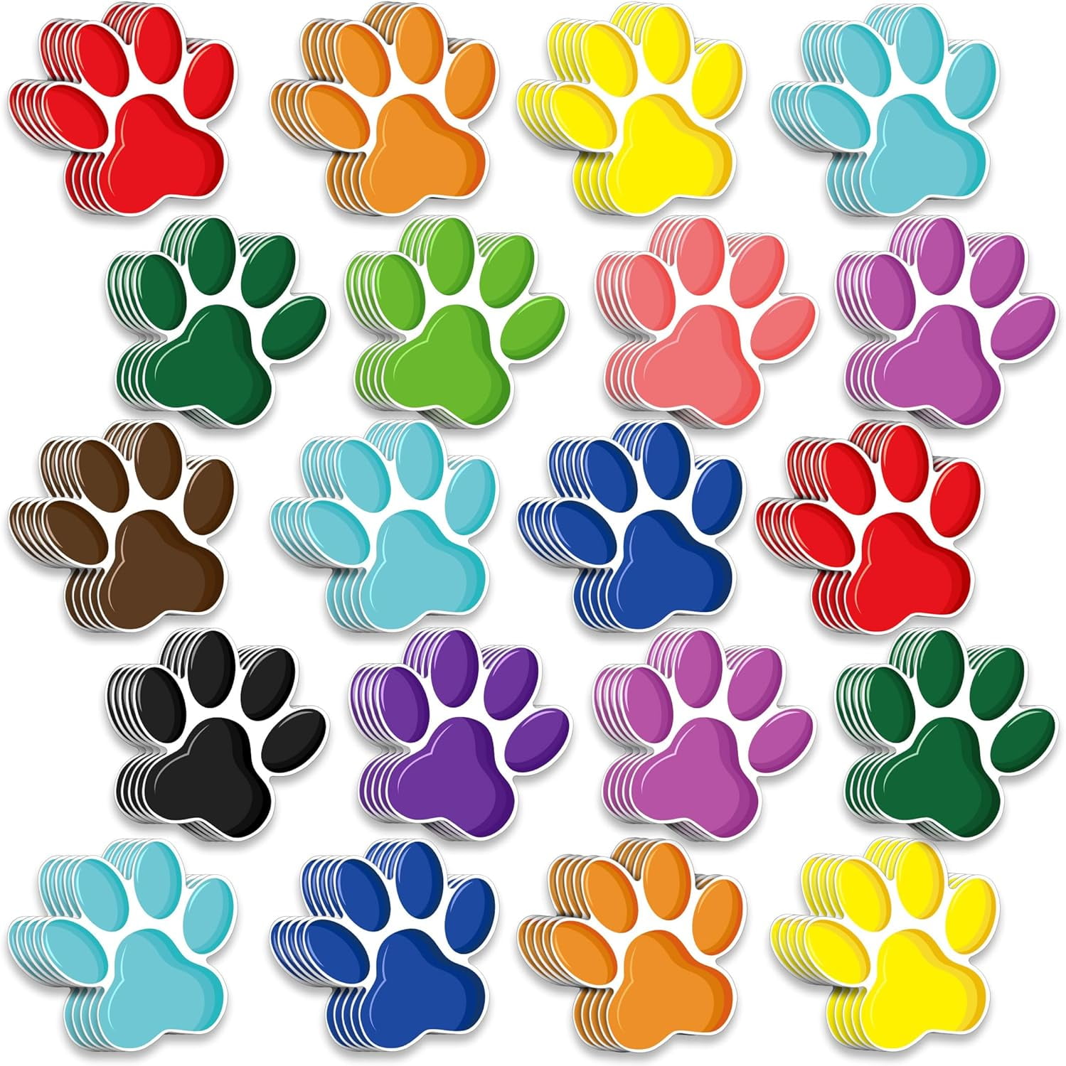 Lsupdaol 120 Pcs Paw Print Cutouts Mini Paw Print Accents Claw Bulletin ...