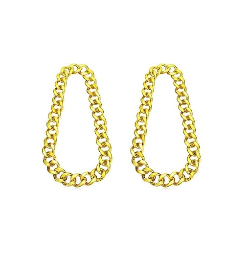 Lsupdaol 2 Pcs Hip Hop Rapper Chain Gold Chain, 90s Costume Jewelry ...