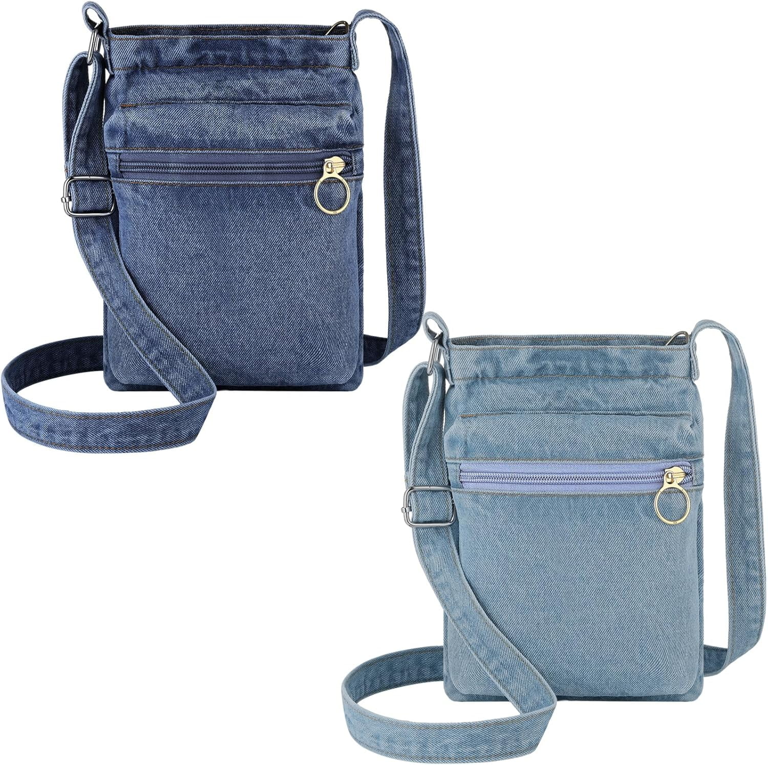 Upcycled Denim Small Denim Crossbody Bag Cosblank Pcs Small Denim ...
