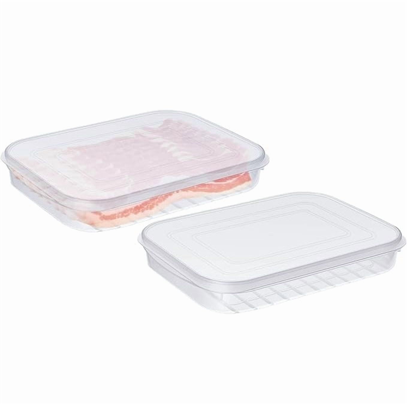 Lsupdaol 2 Pieces Bacon Keeper Plastic Deli Meat Saver with Lids ...