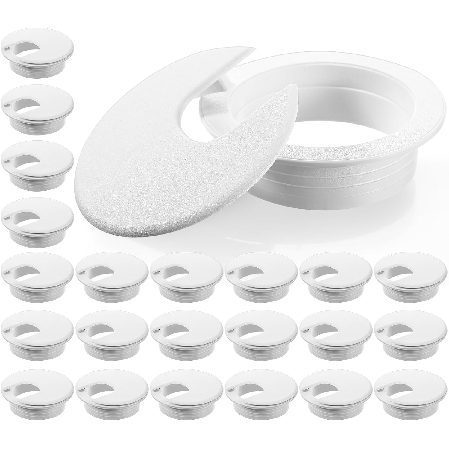 Lsupdaol 25 Pack 2 Inch Desk Grommet Desk Cable Wire Grommet Cord, PC Computer Desk Plastic ...