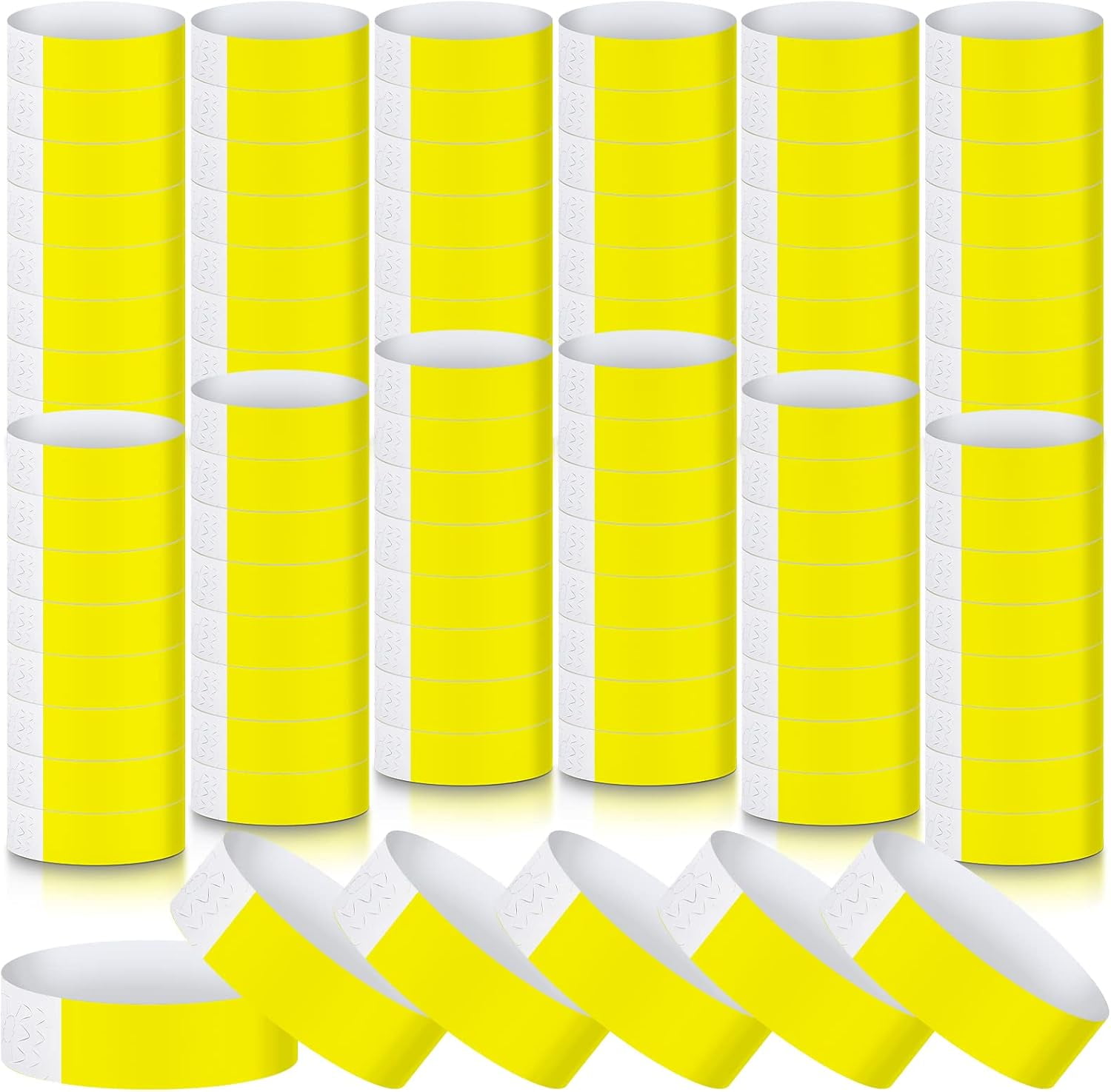 Lsupdaol 600 Pack Plastic Paper Wristbands for Events Neon Party Wrist ...