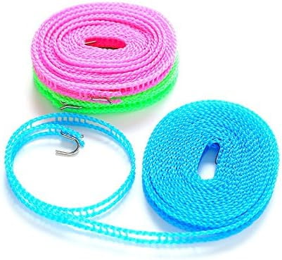 Lsvgoe Portable Clotheslines, 3Pcs 5M Washing Line Outdoor Windproof ...