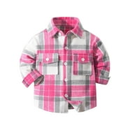 VERUGU Baby Jacket Kids Toddler Flannel Shirt Jacket Plaid Long Sleeve Shacket Baby Boys Girls ...