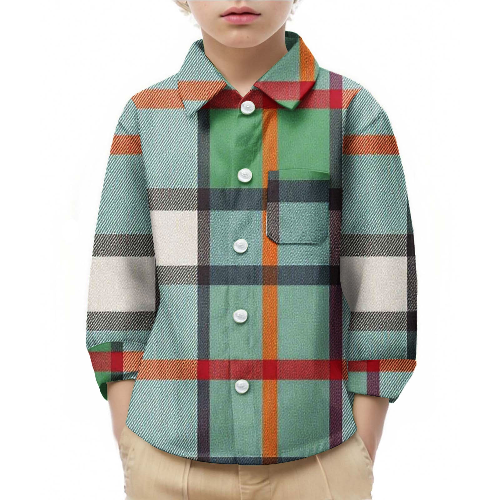 Ltctricy Unisex Boys Girls' Plaid Shirts Toddler Baby Long Sleeve ...