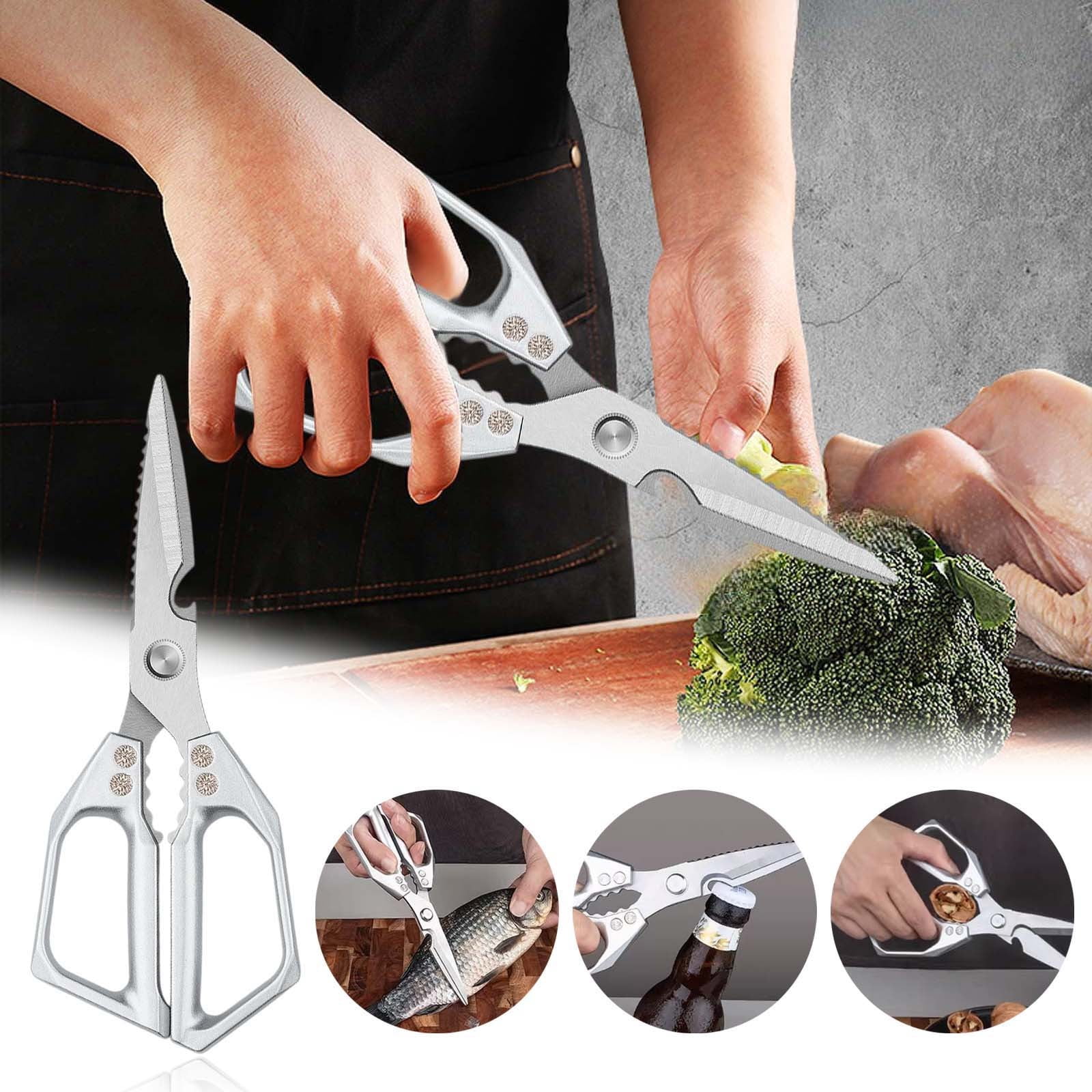 Ltdhehe Stainless Steel Kitchen Scissors Heavy Duty Multipurpose Food ...