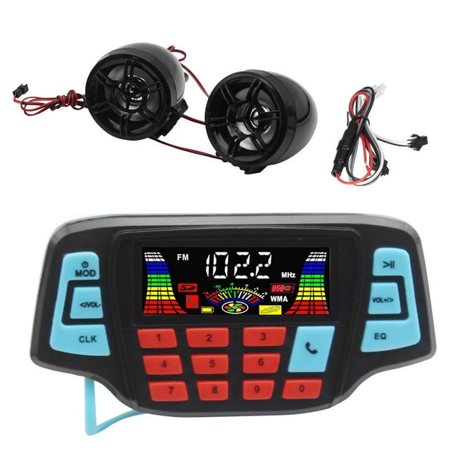 Ltesdtraw Waterproof Motorcycle Audio System USB TF Bluetooth ...