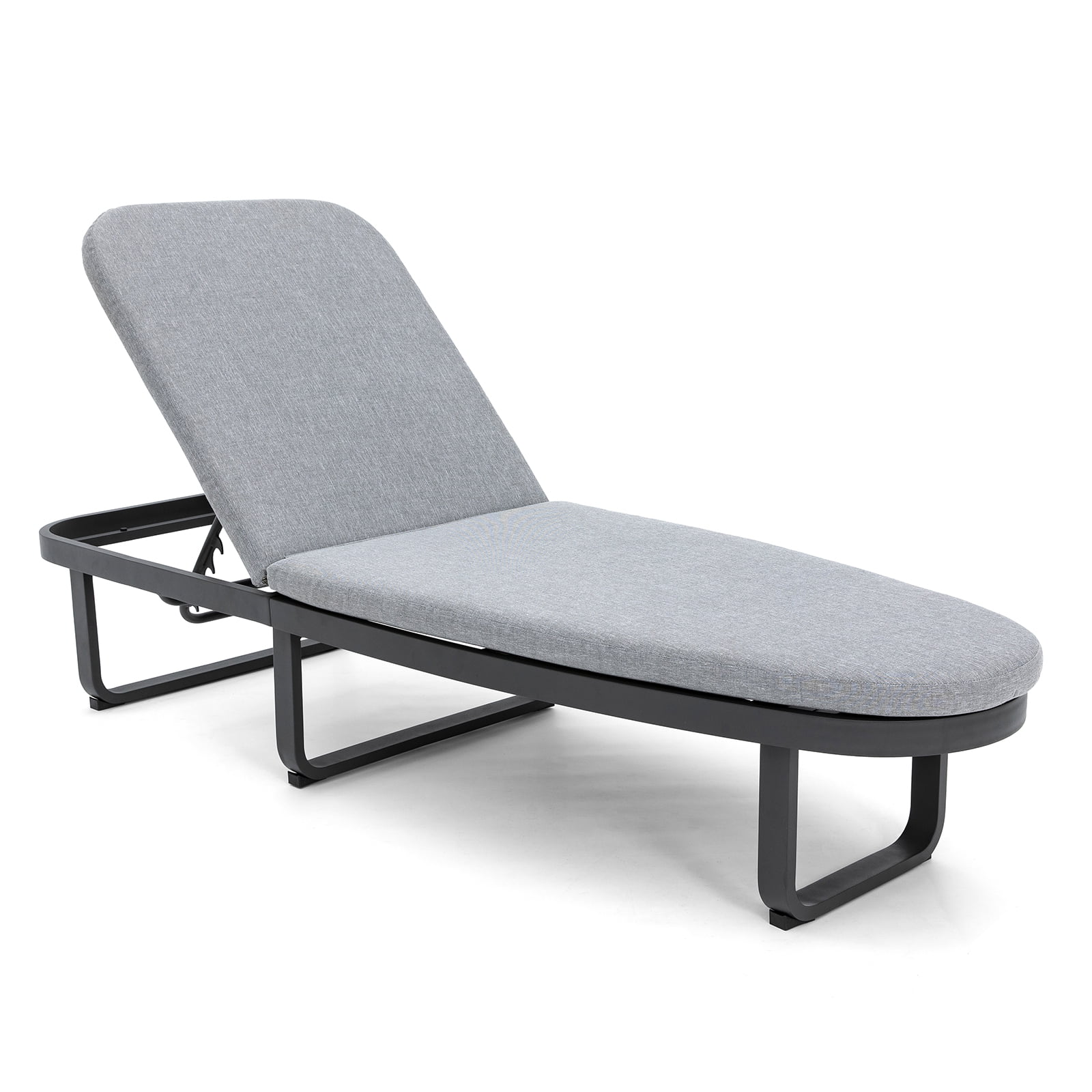 Ltmate Aluminum Boat-Shape Chaise Lounge Chair with Cushion, Easy ...