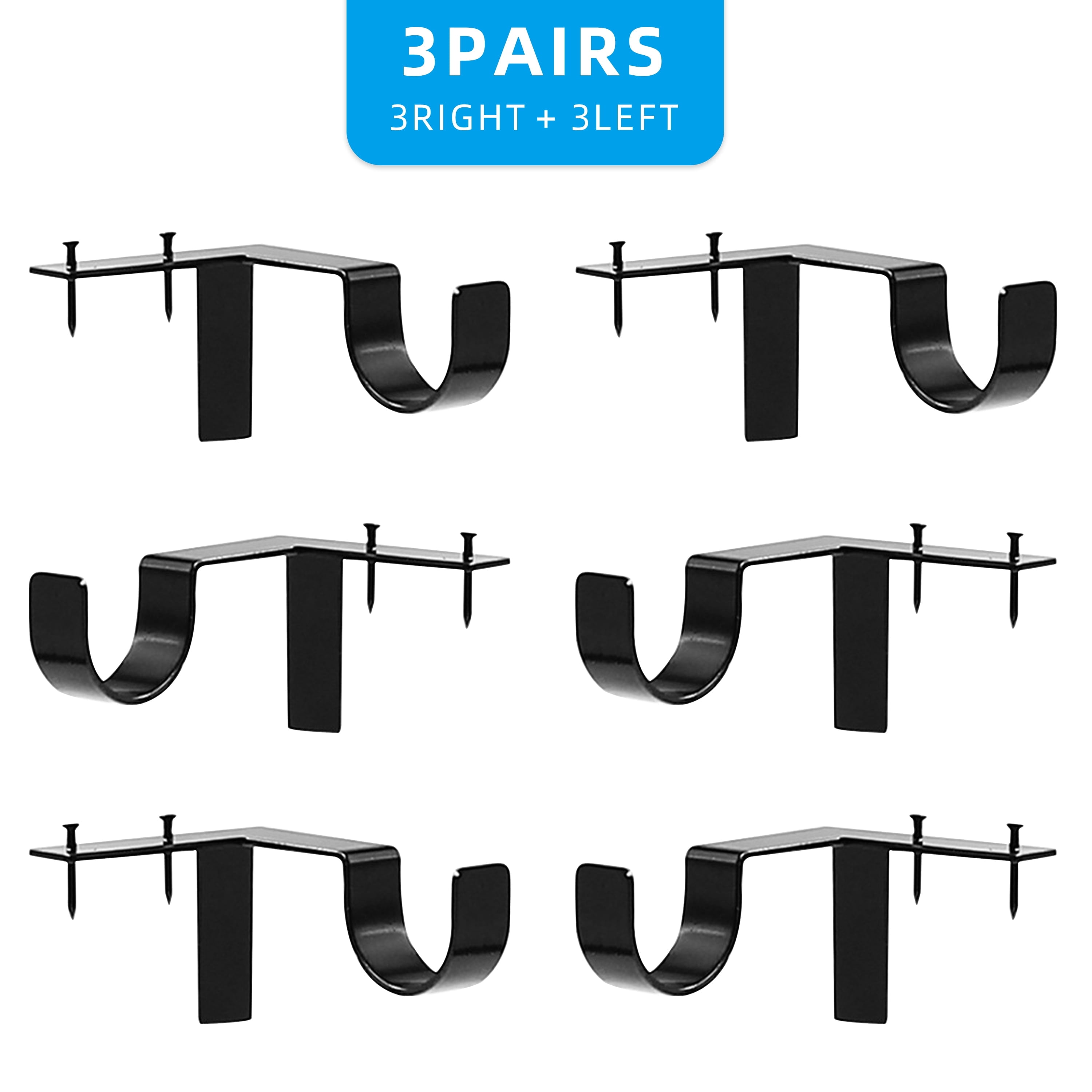 Ltrototea 6Pcs Adjustable Curtain Rod Brackets - Decorative Hardware ...