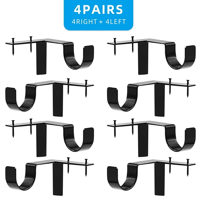 Ltrototea 8Pcs Adjustable Curtain Rod Brackets, Metal Support for ...
