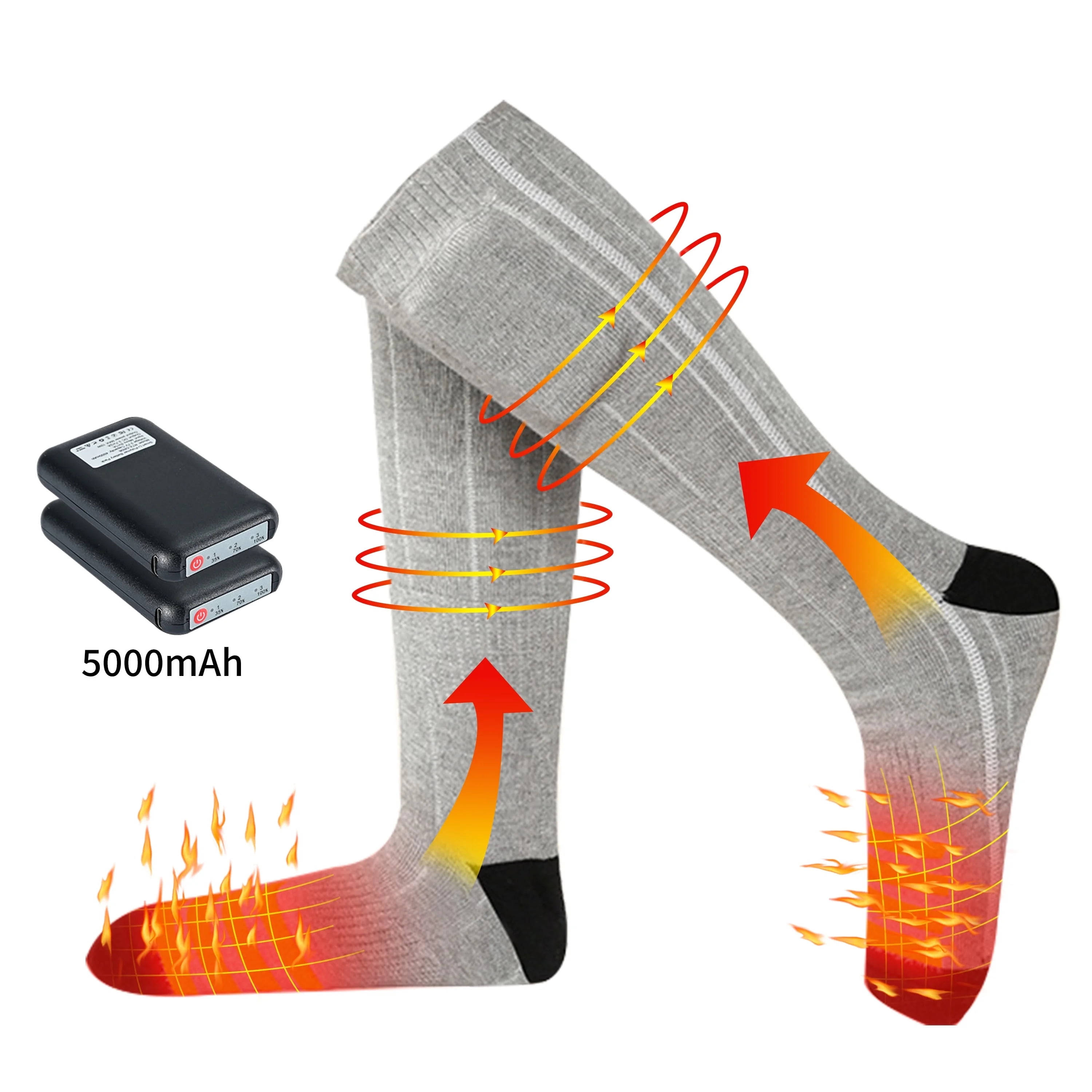Ltrototea Heated Socks for Men & Women, 5000mAh Rechargeable, Electric ...