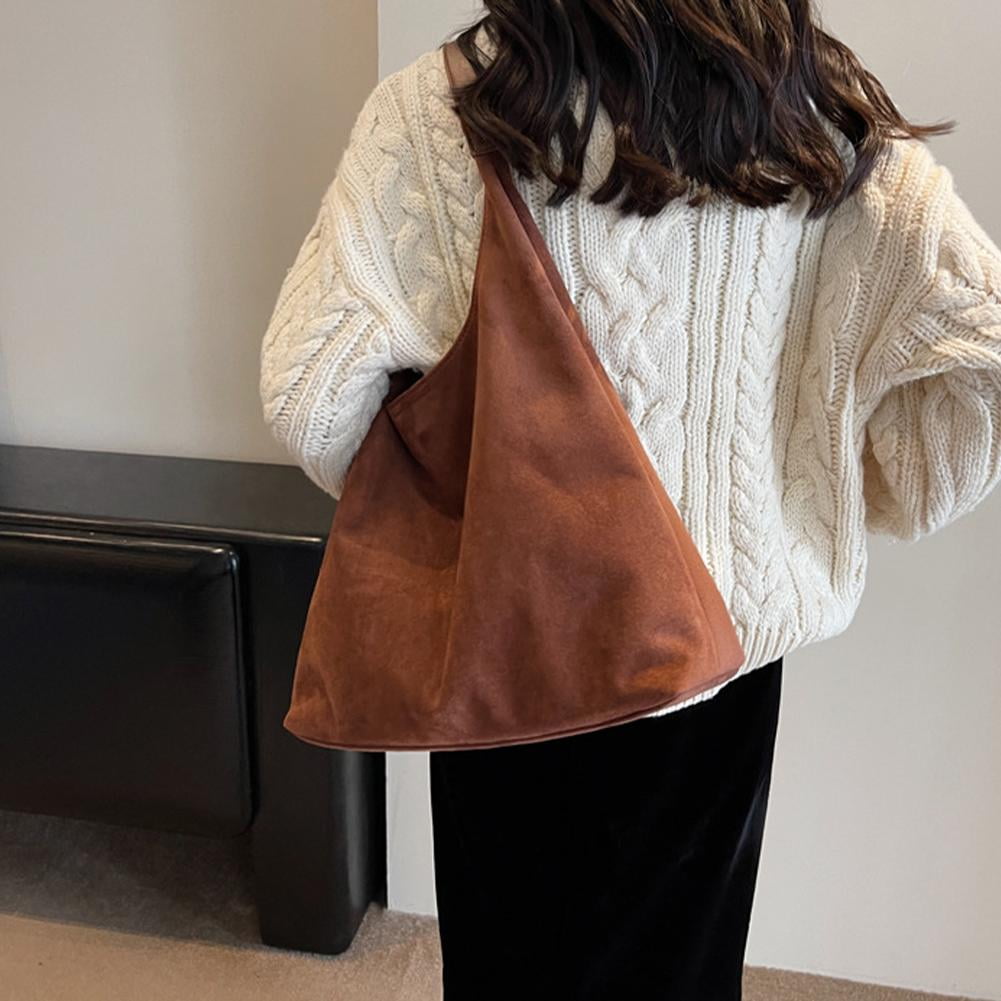 Lttoisl® Brown Suede Bag Leather Hobo Bags for Women Suede Purse, Suede ...