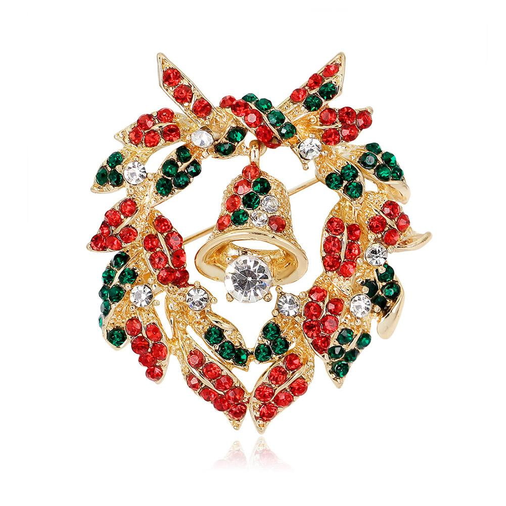 Lttoisl® Christmas Brooch Badge Rhinestone Crystal Enamel Brooch Pin ...