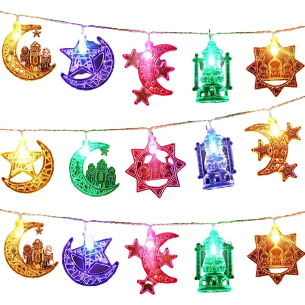 Lttoisl® Colorful Ramadan LED Light String Moon Lantern Lights Hari ...