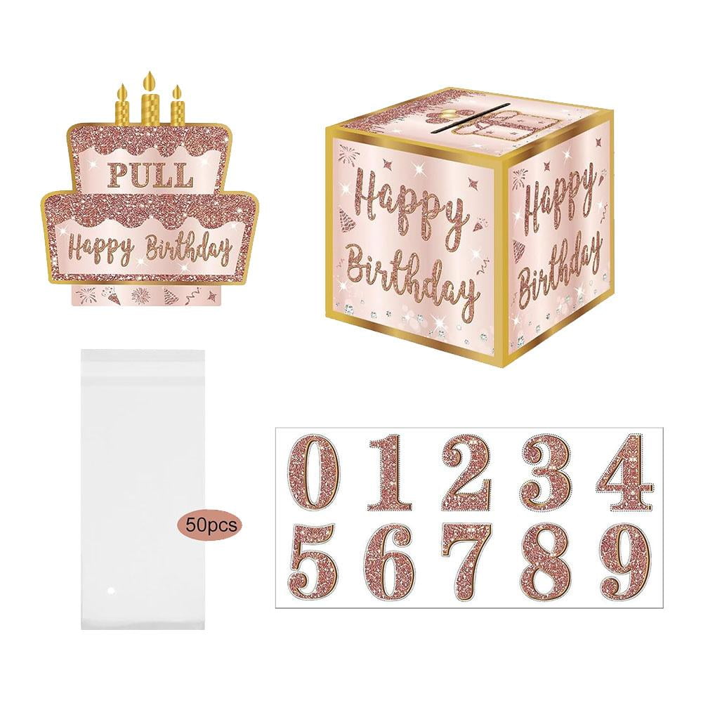 Lttoisl DIY Number Sticker Money Drawer Box, 5.1 in Cube, Pull-Out Cash ...