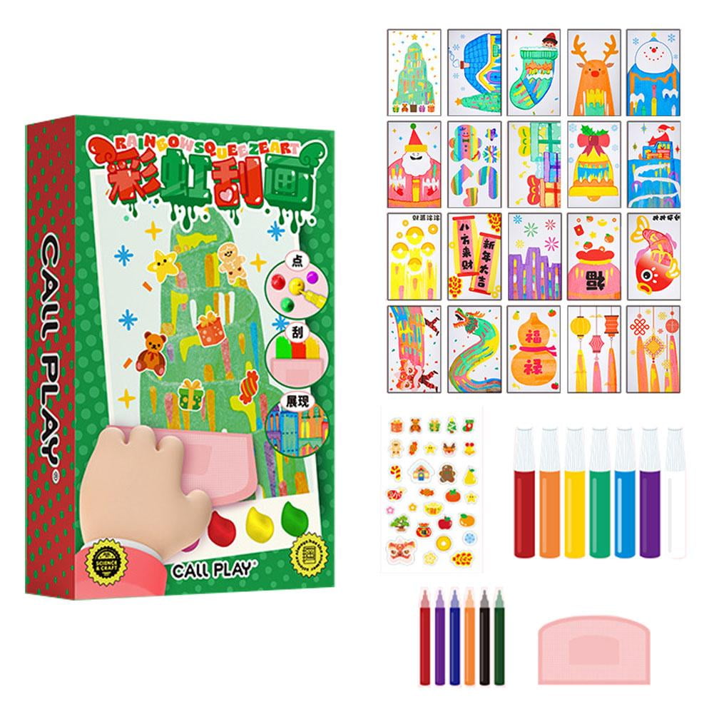 Lttoisl® DIY Rainbow Scratch Art, Childrens Painting Rainbow Dot ...