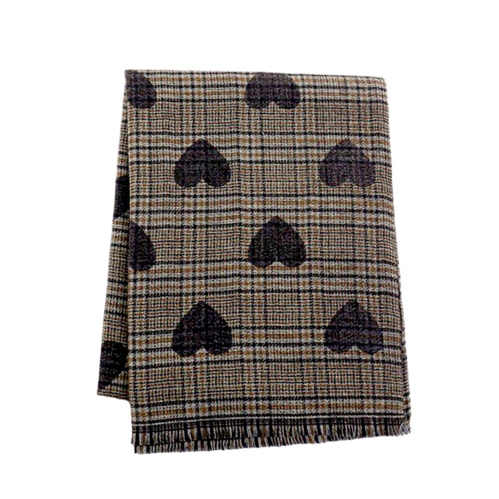 Lttoisl® Double Side Scarf Winter Women's Love Heart Plaid Ladies Long ...