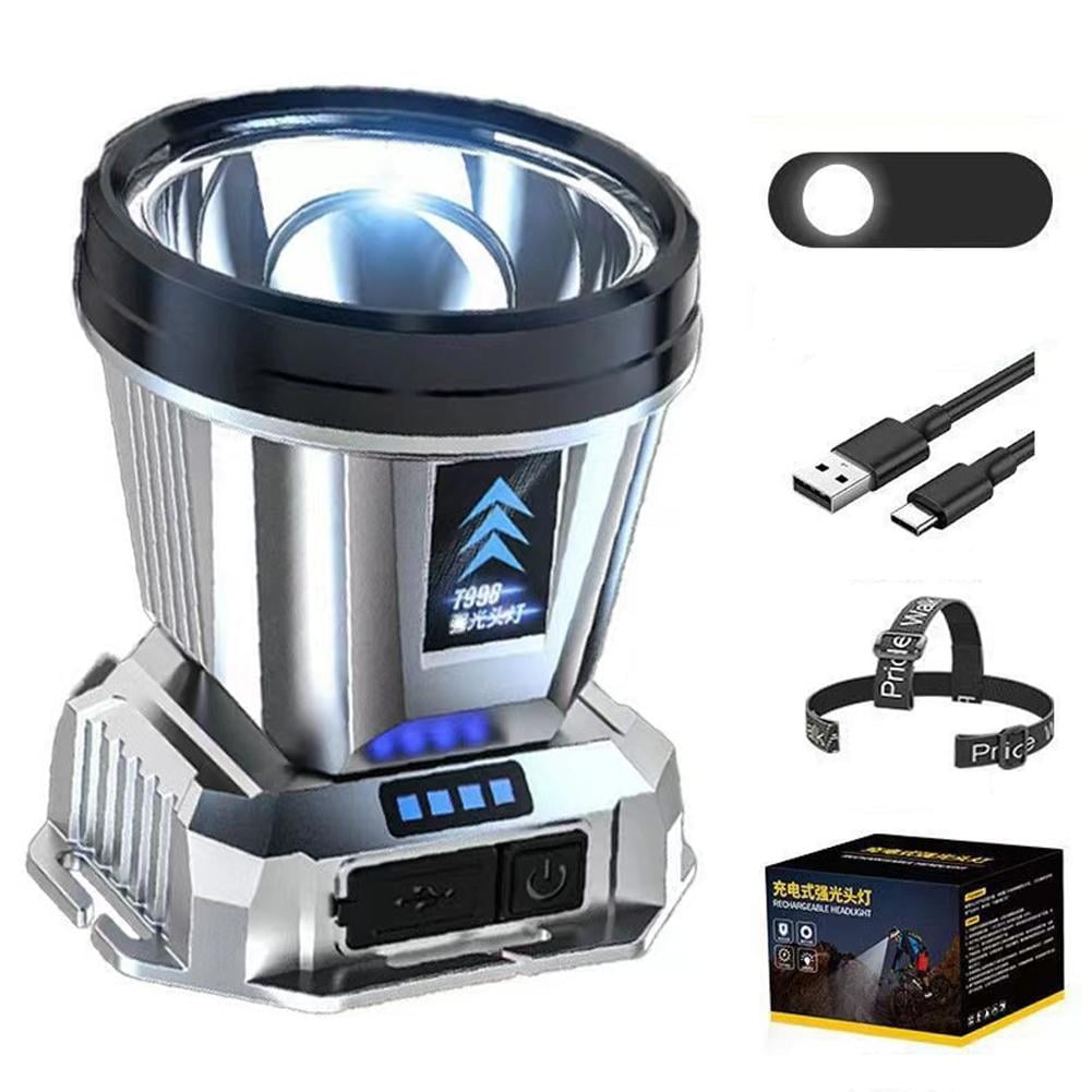 Lttoisl® Powerful LED Headlamp Rechargeable Headlight Waterproof Long ...