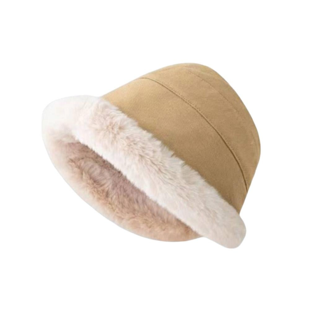 Lttoisl® Soft Thickened Plush Winter Bucket Hat Windproof Resisting ...