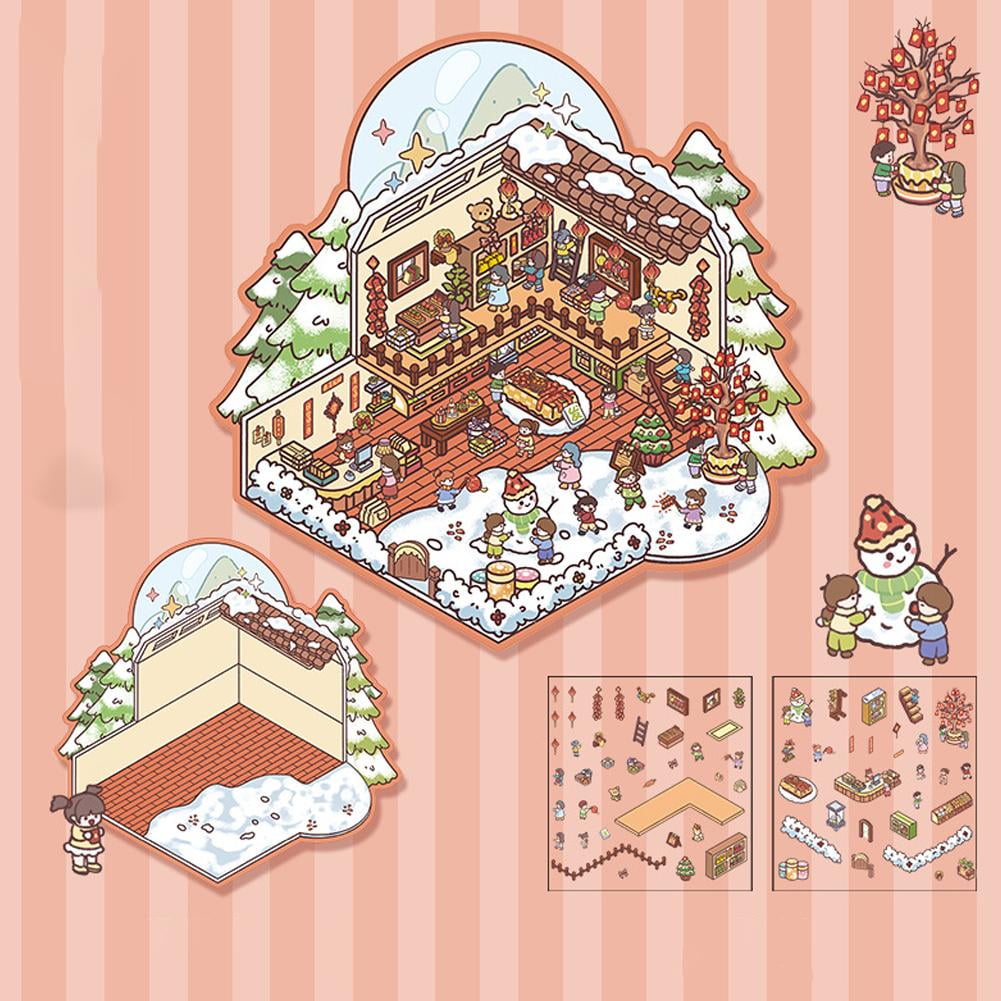Lttoisl® Sticker Scenes, DIY Miniature 3D Scene Stickers, DIY 3D House ...