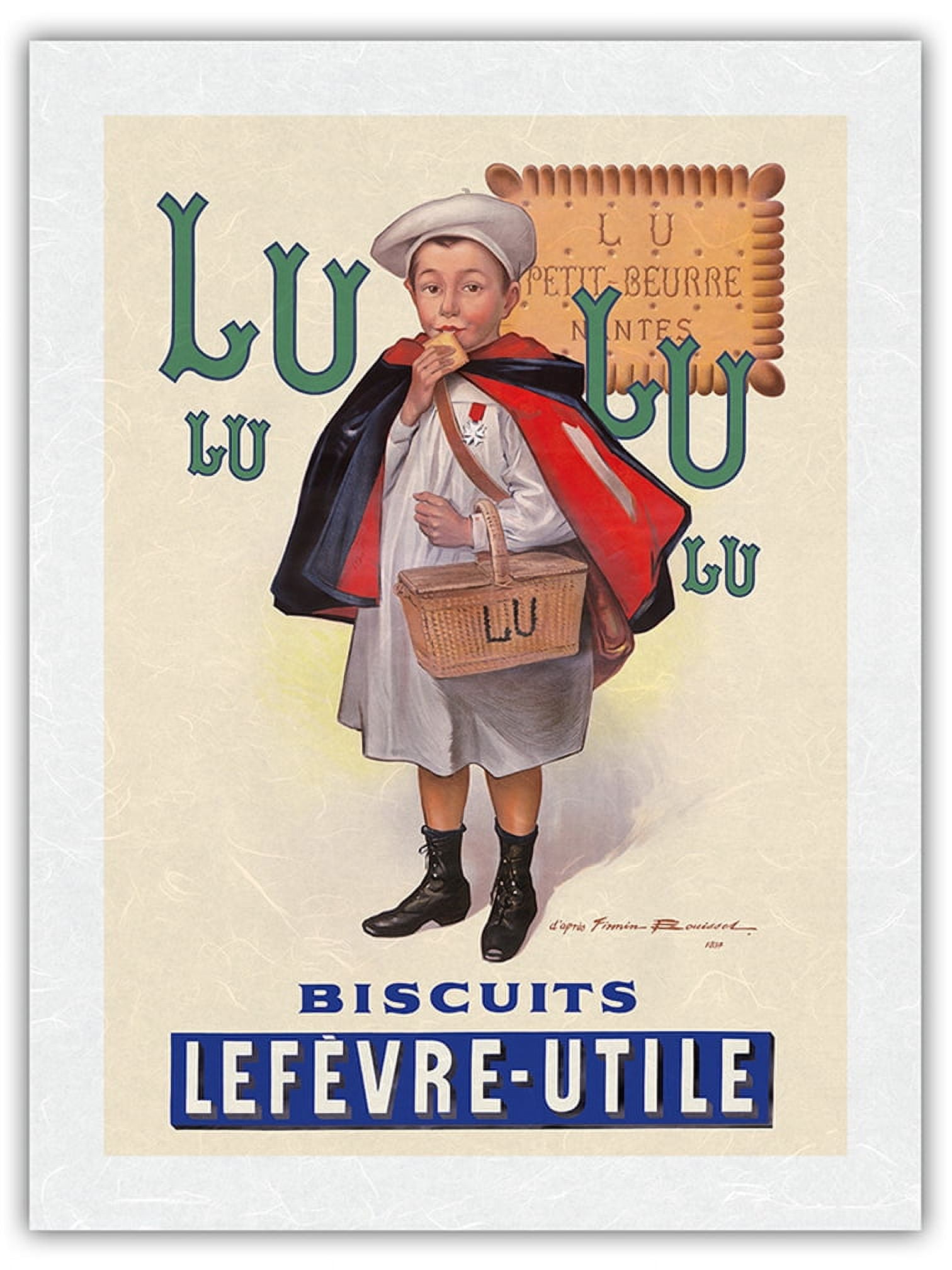Lu Biscuits - The Little Student (Le Petit Ecolier) - Lefèvre-Utile (LU) - Vintage Advertising ...