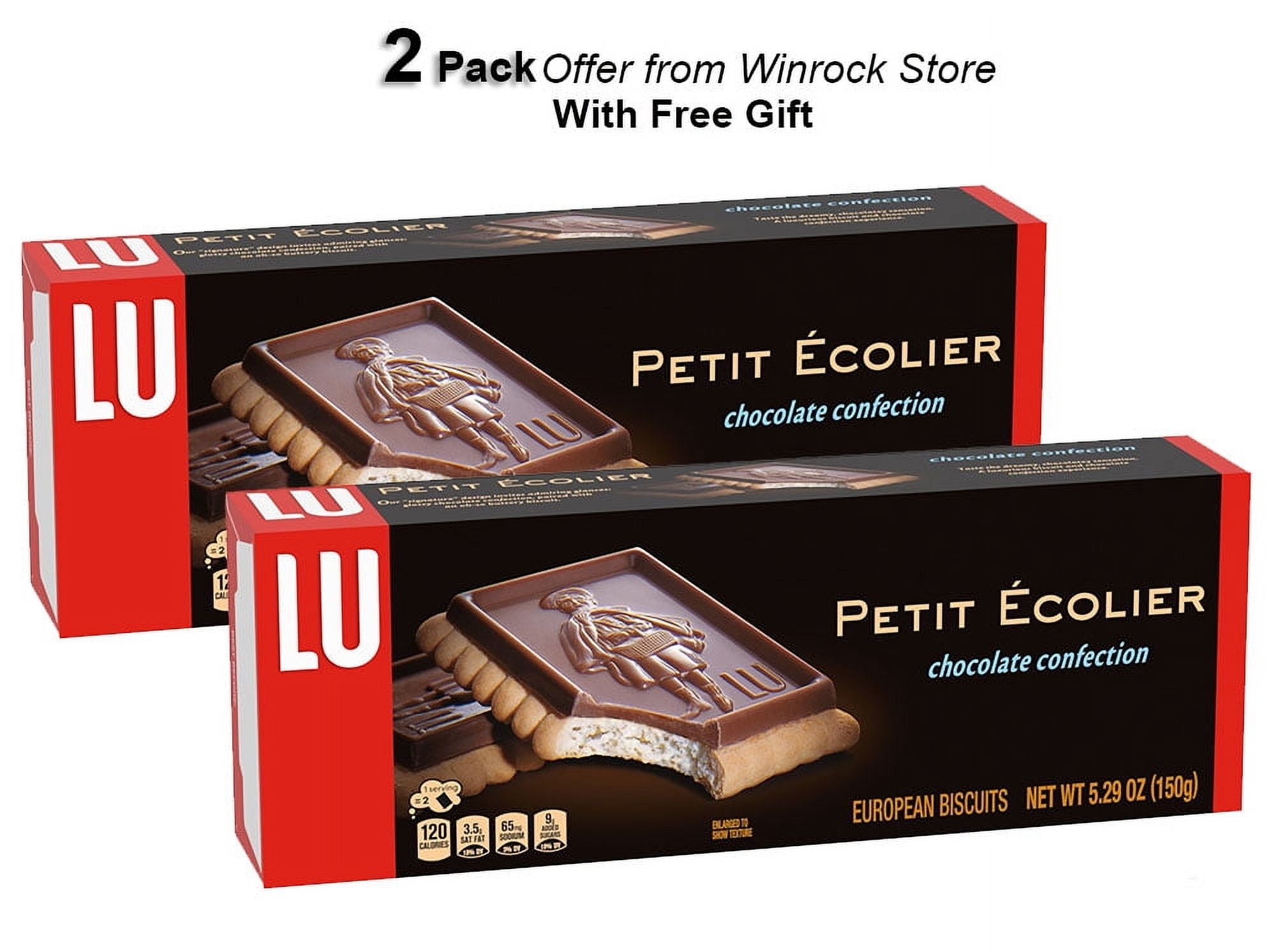 Lu Petit Ecolier European Milk Chocolate Biscuit Cookies, 5.29 oz (2 ...