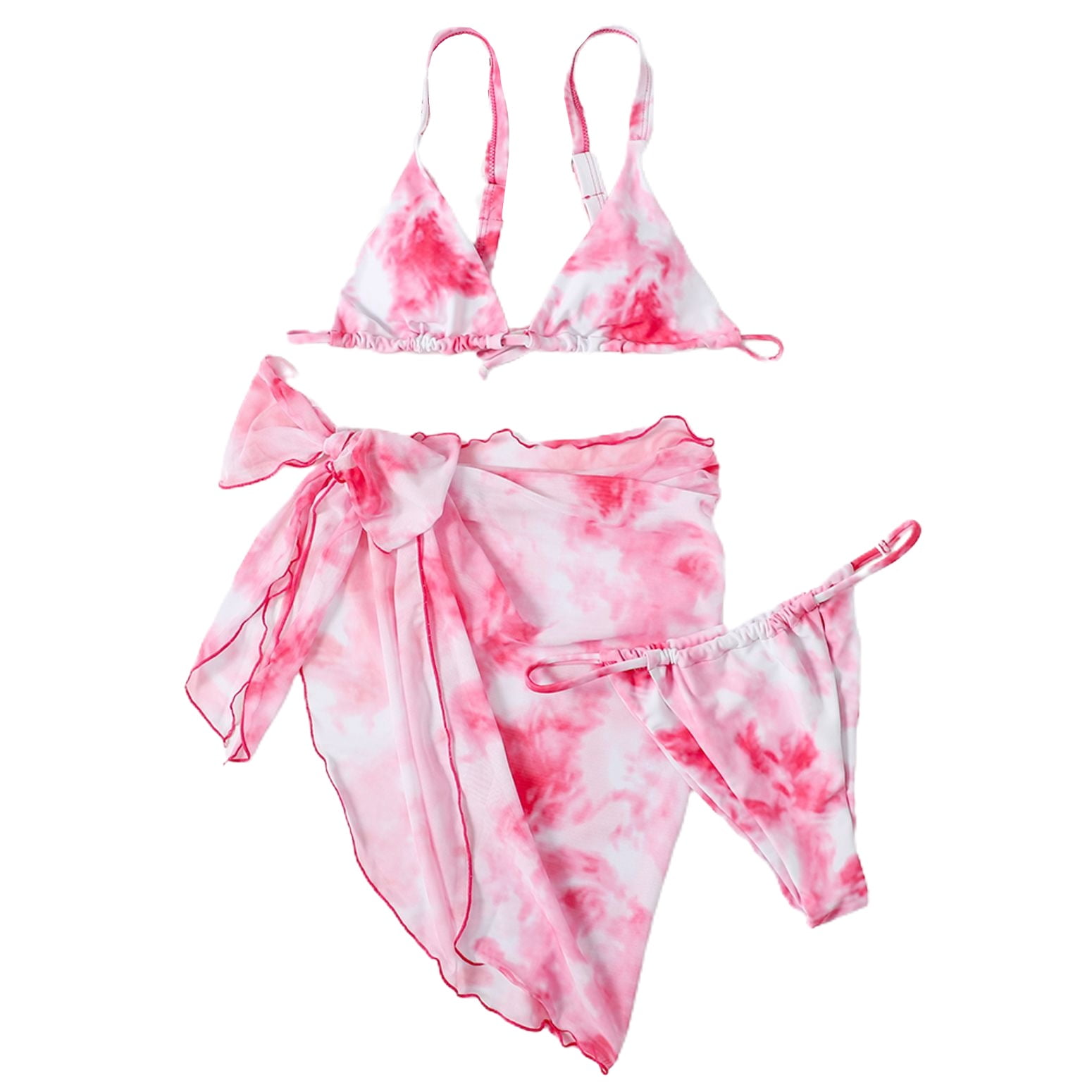 Lu's Chic Women's 3 Piece Bikini Set Brazilian Bathing Suit Swimsuit ...