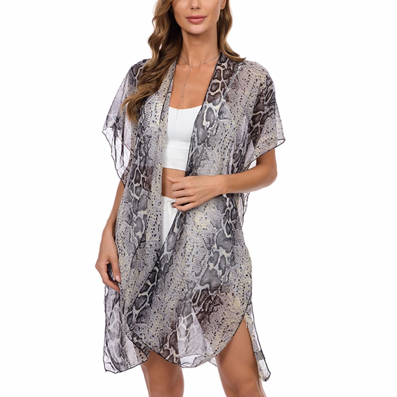 Lu's Chic Women's Beach Cover Up Light Shawl Sheer Cape Summer Chiffon ...