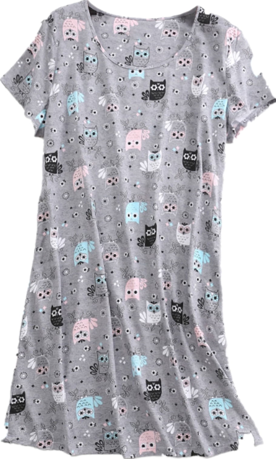 Lu's Chic Women's Cotton Nightshirt, Casual Summer Pajama Dress, Cute ...