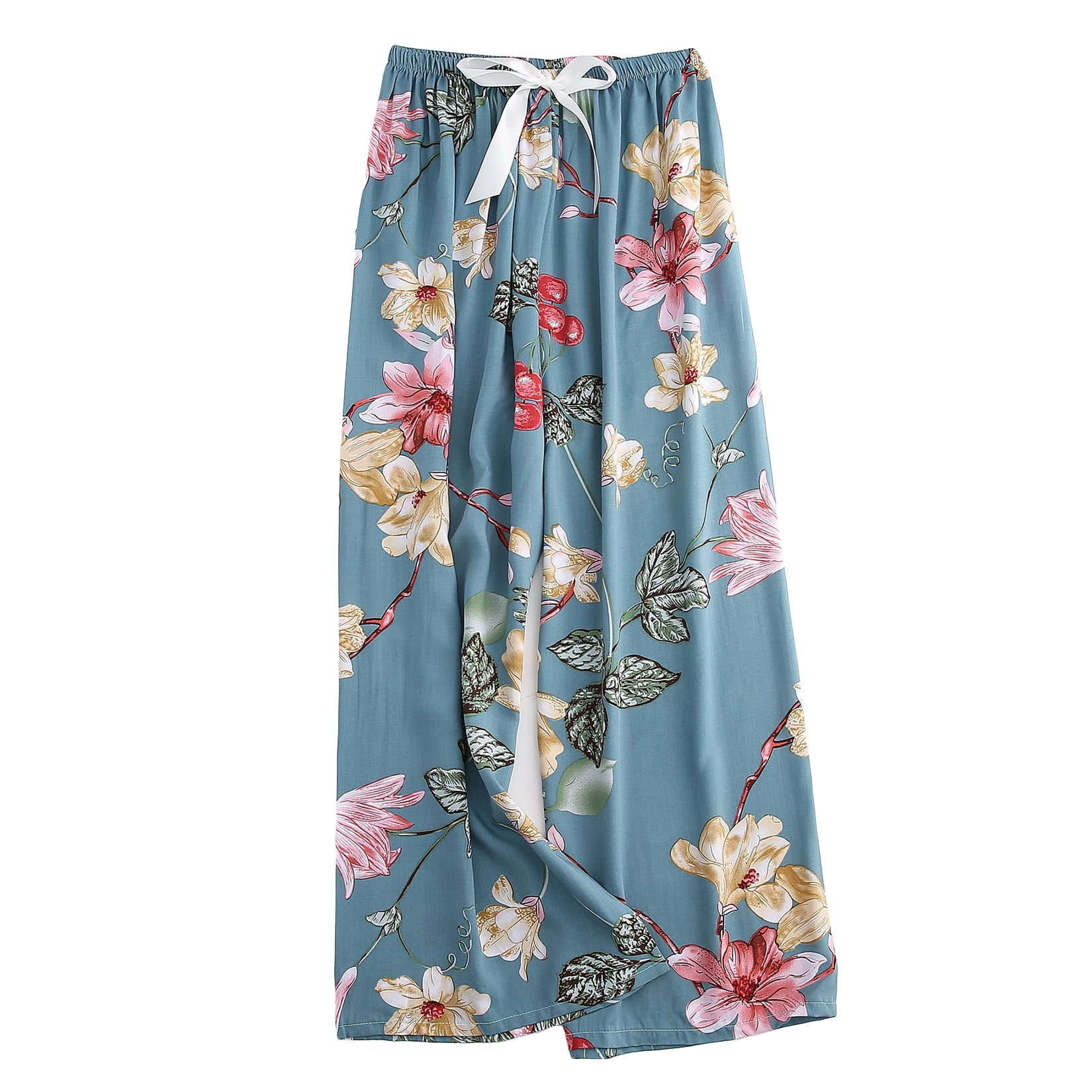 Lu's Chic Women's Flowy Pants Floral Casual Loose Baggy Beach Bohemian ...