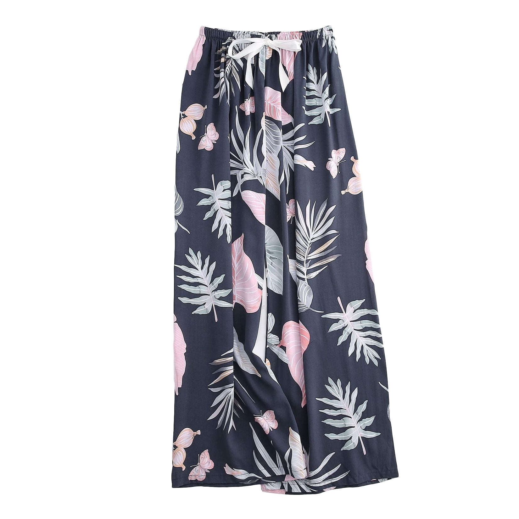 Lu's Chic Women's Flowy Pants Floral Casual Loose Baggy Beach Bohemian ...