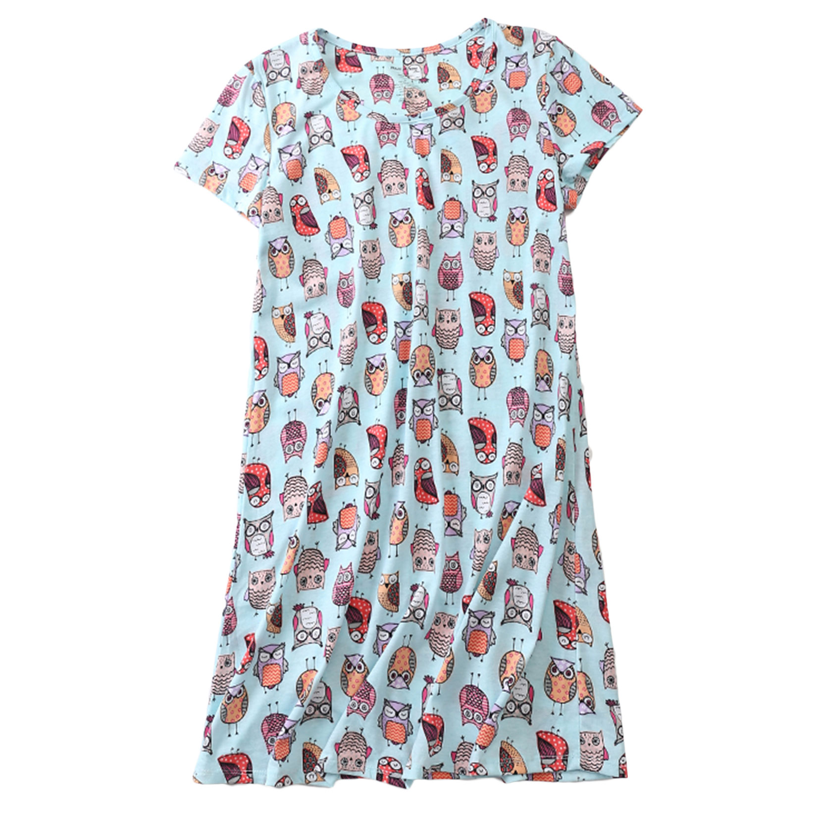 Defitshape Women's Short Sleeve Nightgown Cute Crew Neck Nightwear ...