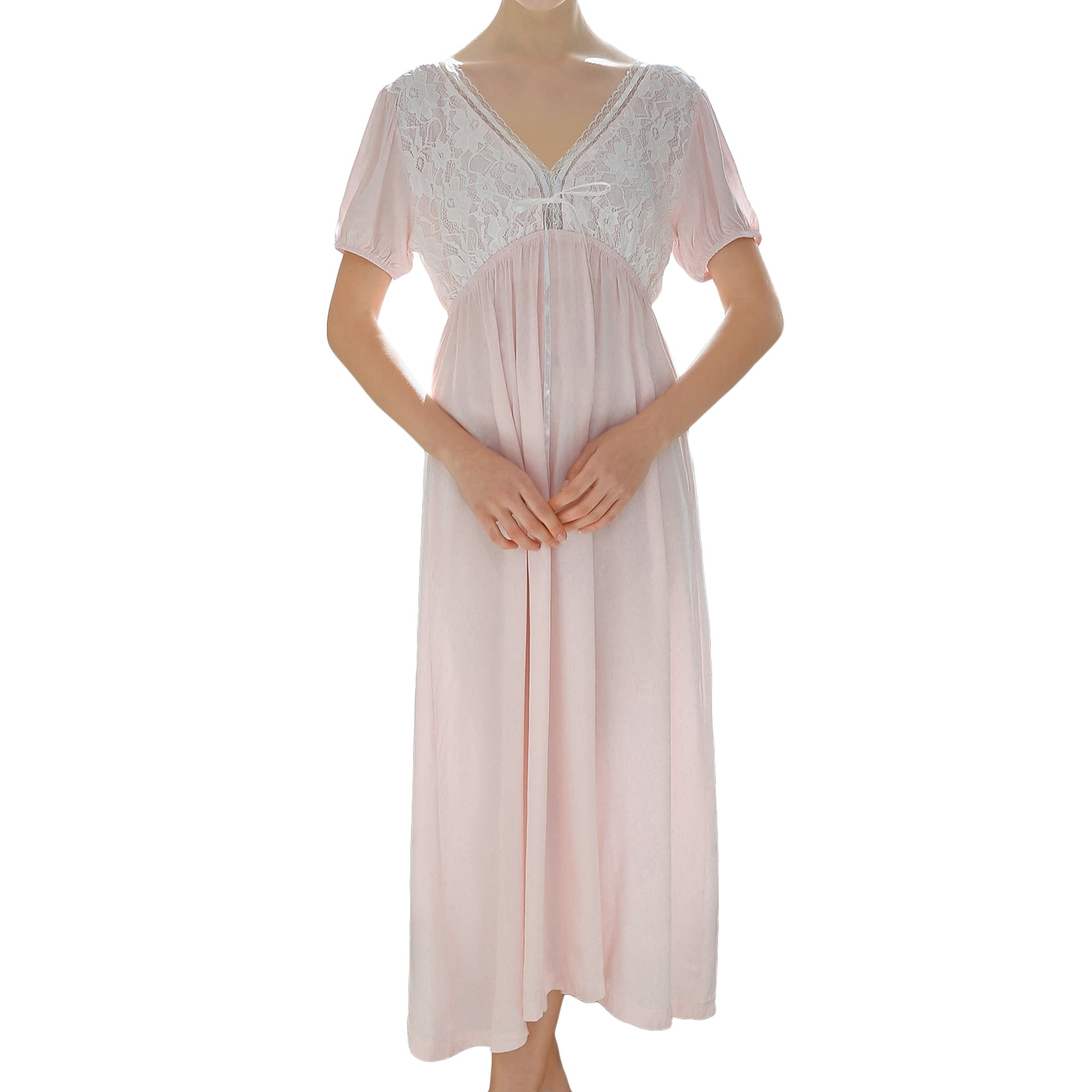Defitshape Women's Victorian Nightgown Princess Sleepwear Short Sleeve ...