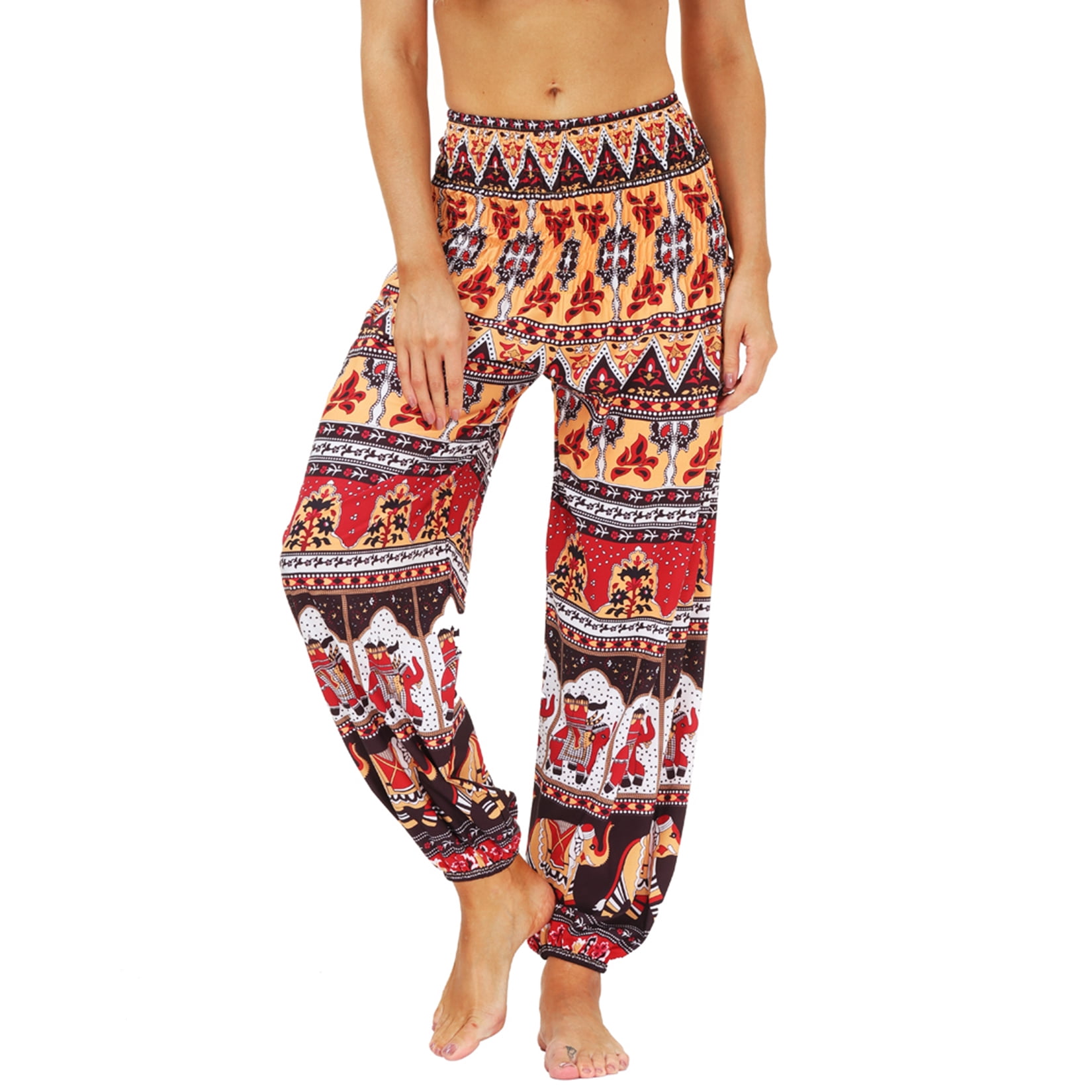 Defitshape Women's Yoga Pants High Waisted Bohemian Lightweight Tapered ...