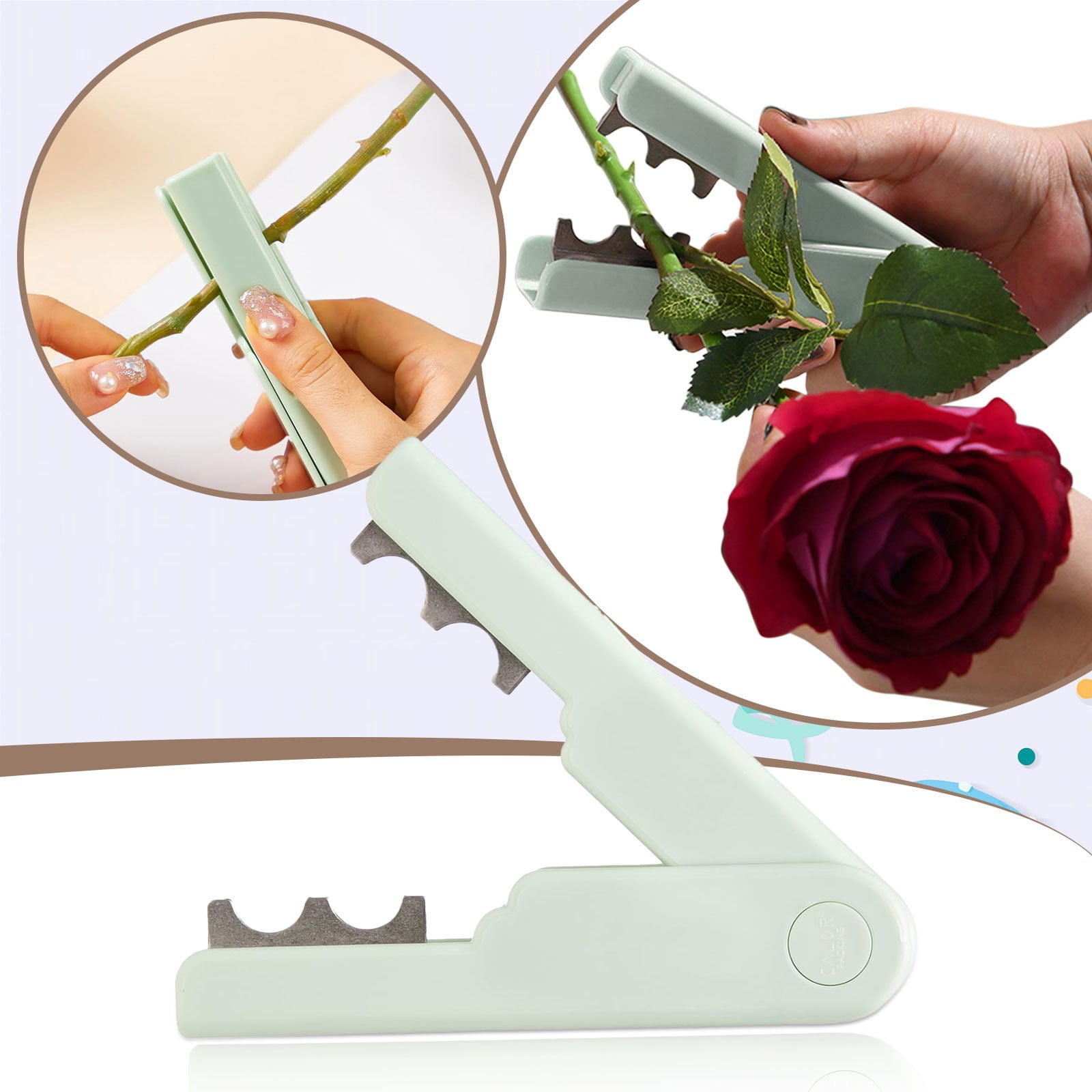 LuClweCe Trim Tool,Rose Thorn Removal Of Flower Stem And Leaf Thorn ...