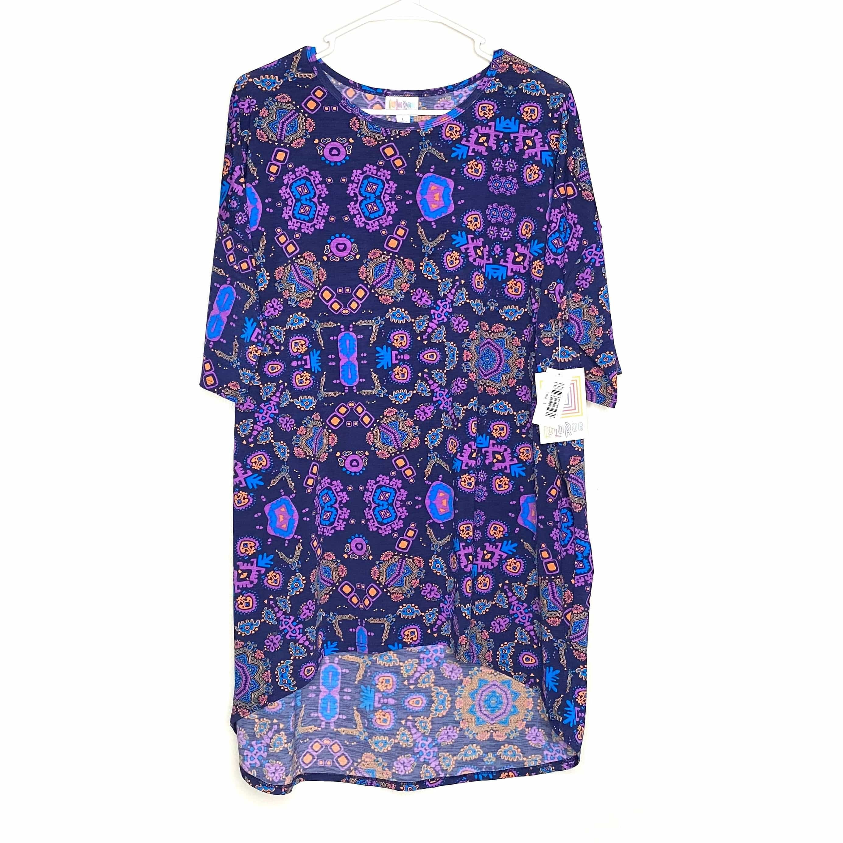 LuLaRoe | Abstract Irma S/s Tunic Top | Color: Purple/Blue/Orange ...