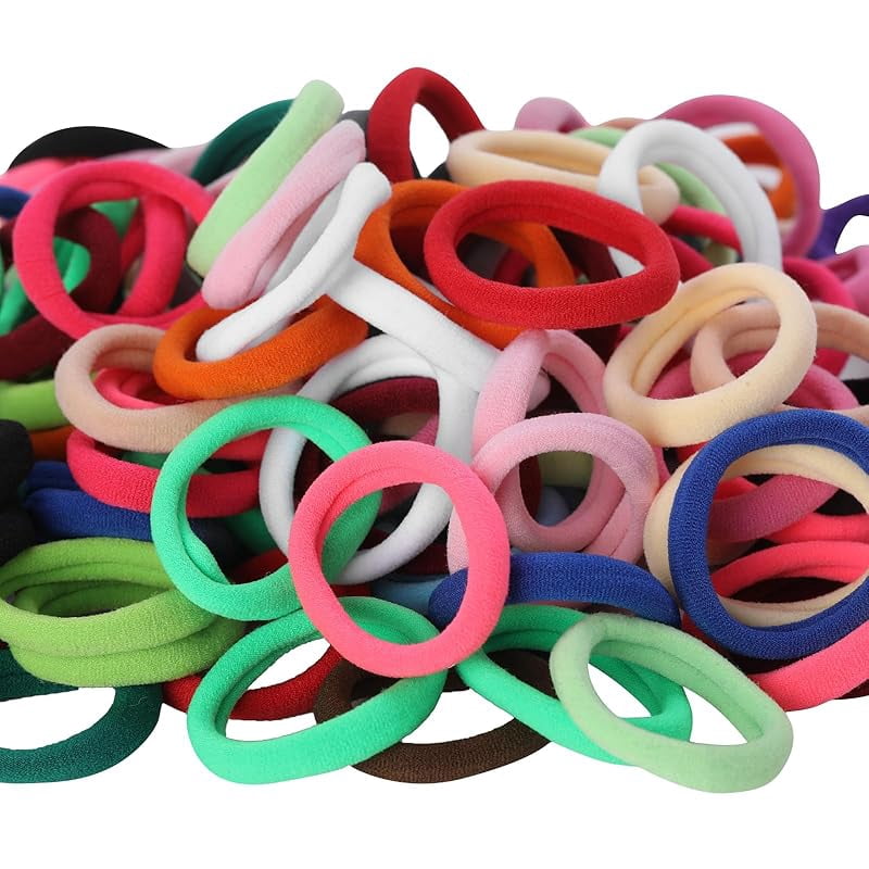 LuSeren 120 Pcs No Damage Hair Ties for Thick Hair, Large Soft Seamless ...