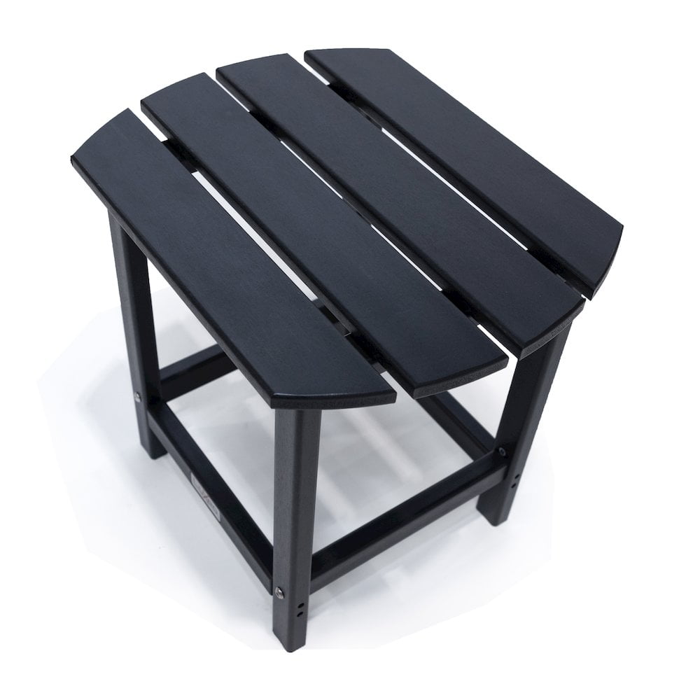 LuXeo Corona Outdoor Contemporary Recycled Plastic Side Table in Black ...