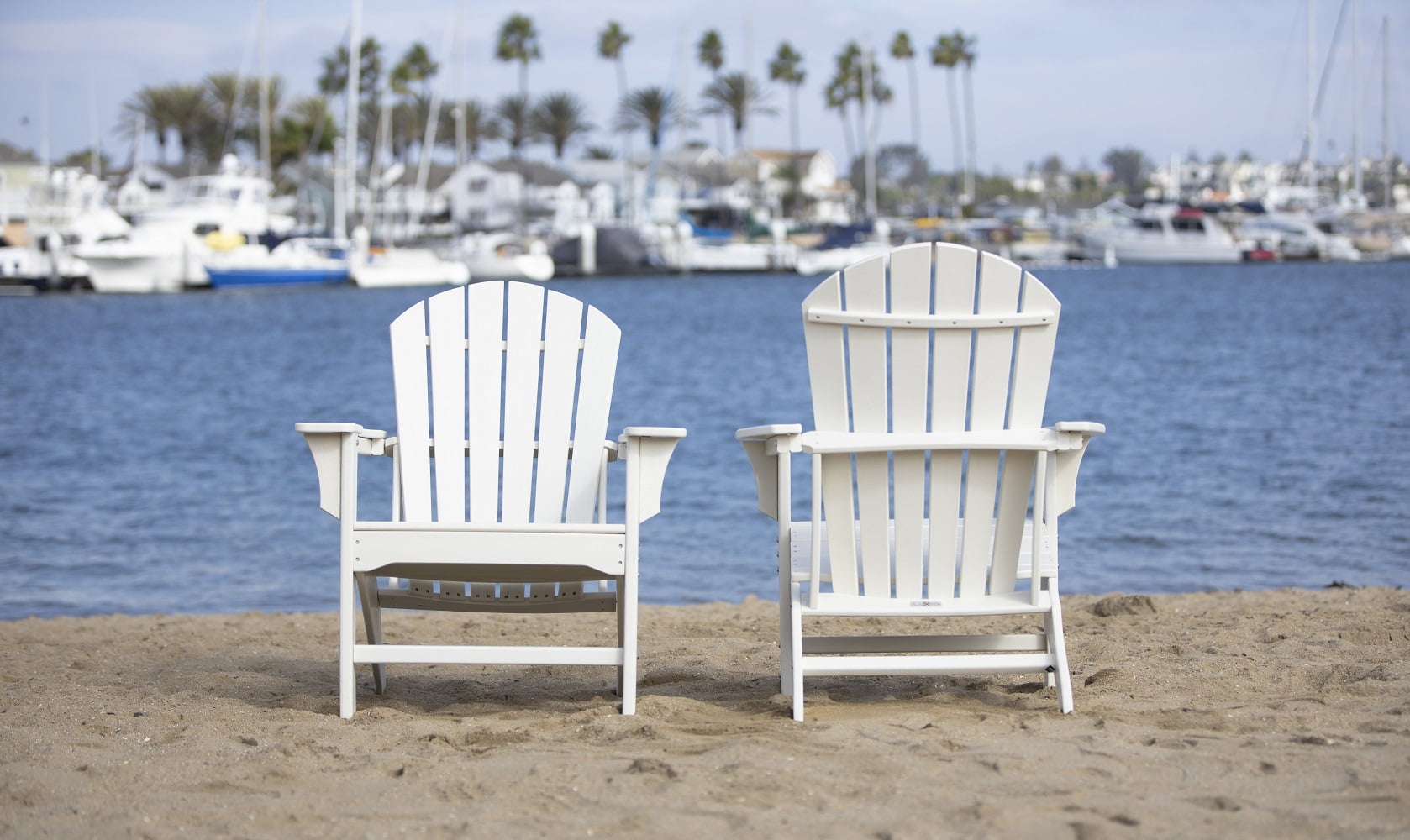 LuXeo Hampton Curved Back Plastic Adirondack Chair - White (Set of 2 ...