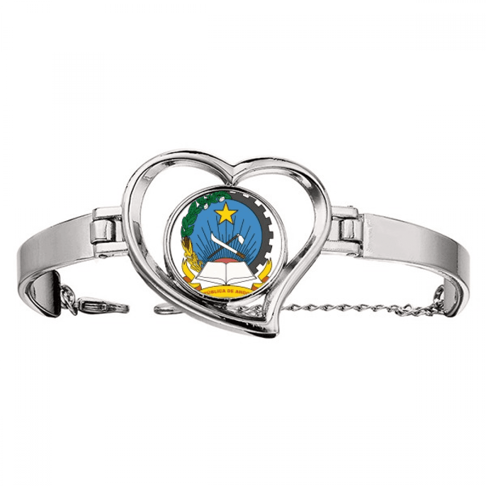 Luanda Angola National Emblem Bracelet Heart Jewelry Wire Bangle ...