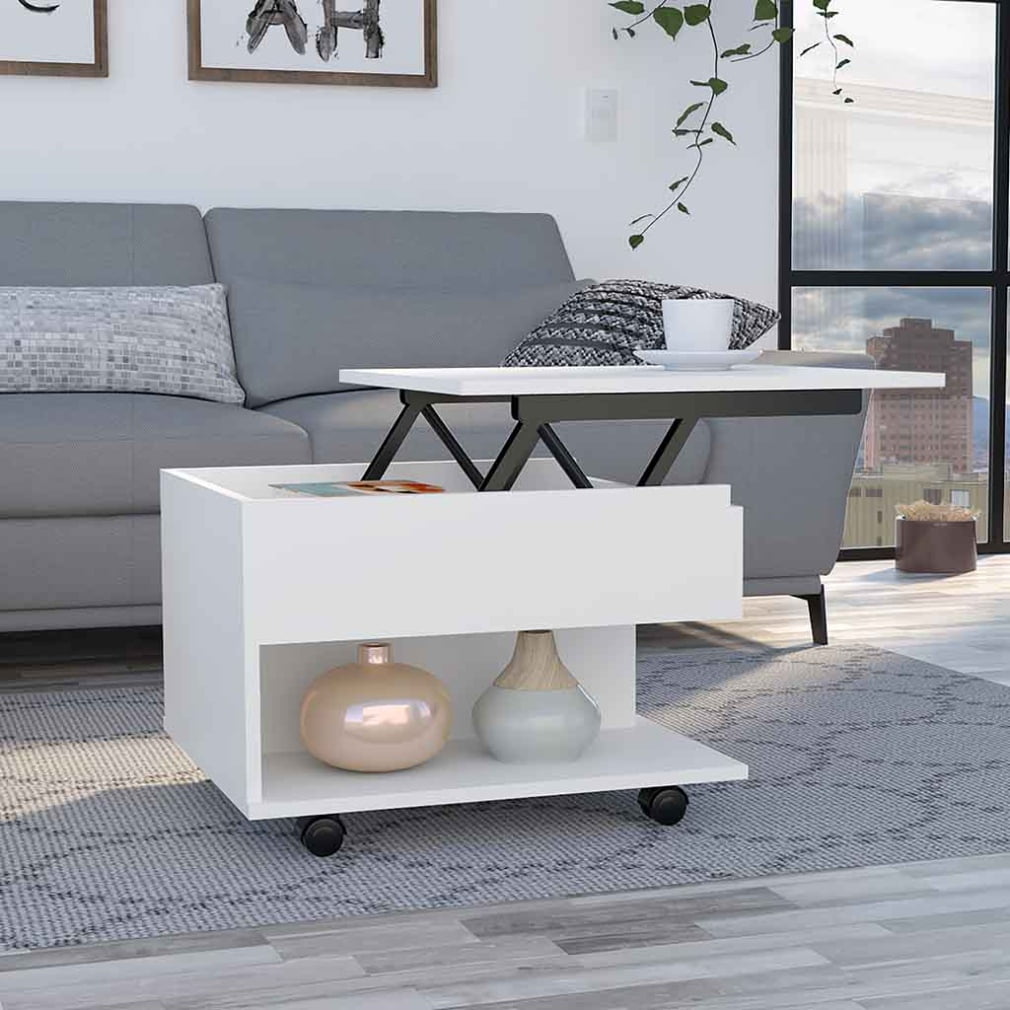 Luanda Lift Top with Concealed Storage Coffee Table, Casters with Smart ...