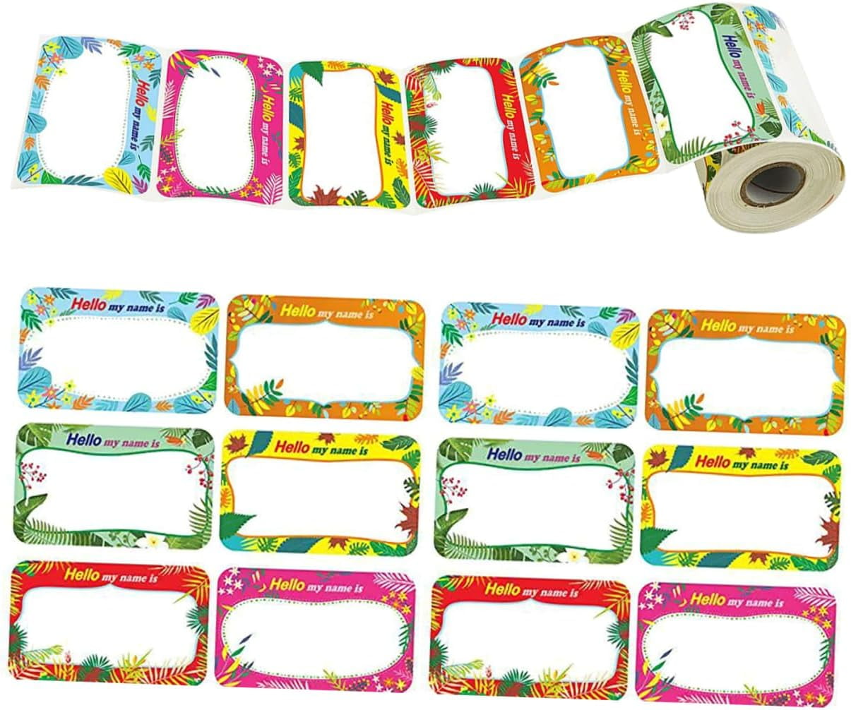 Luau Aloha Name Tags 1 Roll Self-adhesive Labels Stickers Writable ...