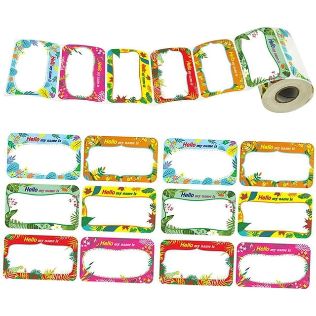 Luau Aloha Name Tags 1 Roll Self-adhesive Labels Stickers Writable ...