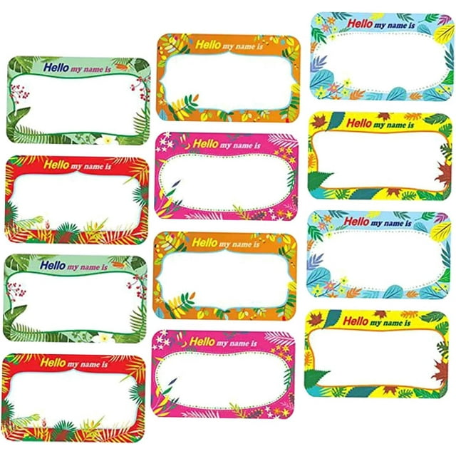Luau Aloha Name Tags 1 Roll color frame name sticker name tag stickers ...
