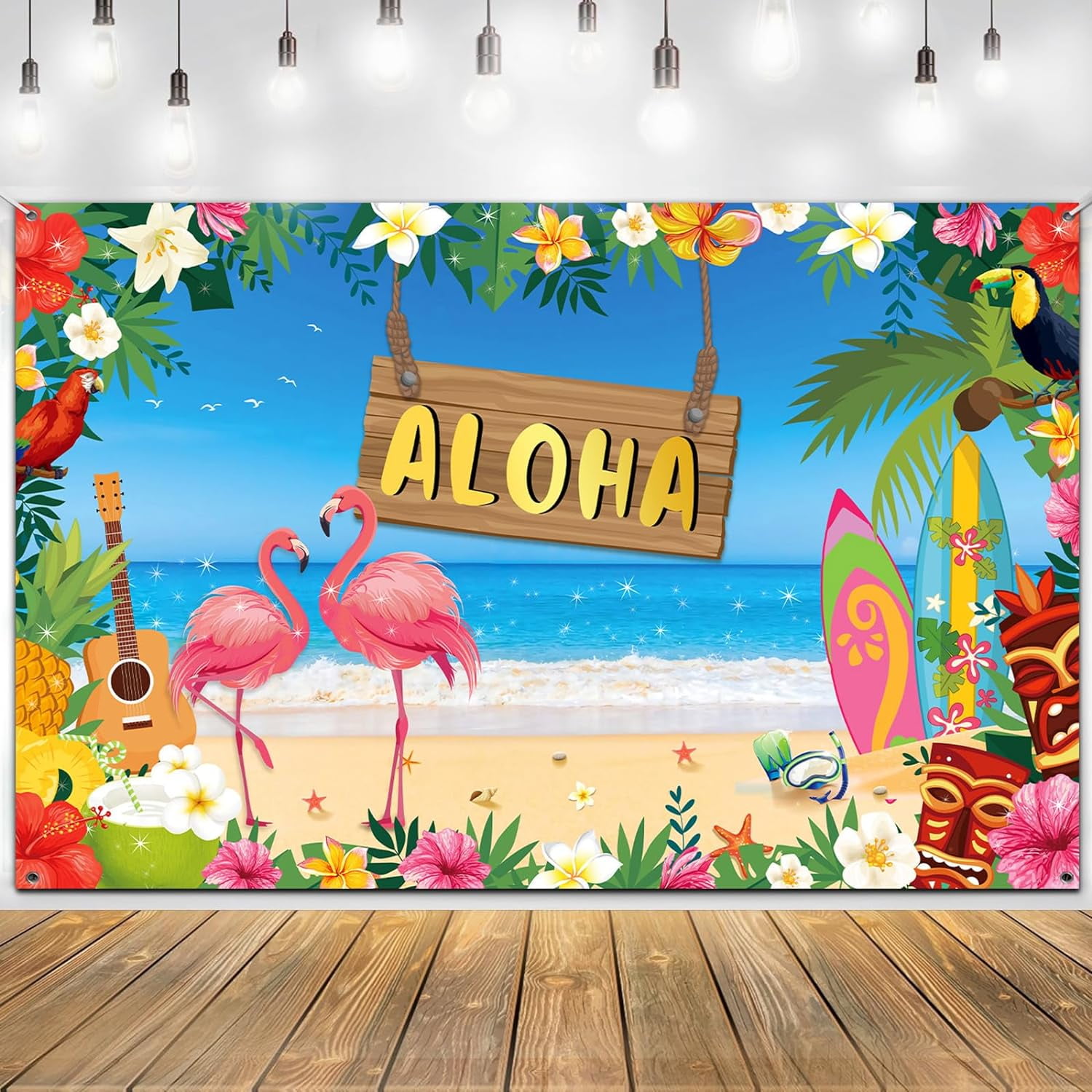 Luau Party Decoration, Extra Large Hawaiian Aloha Party Backdrop ...